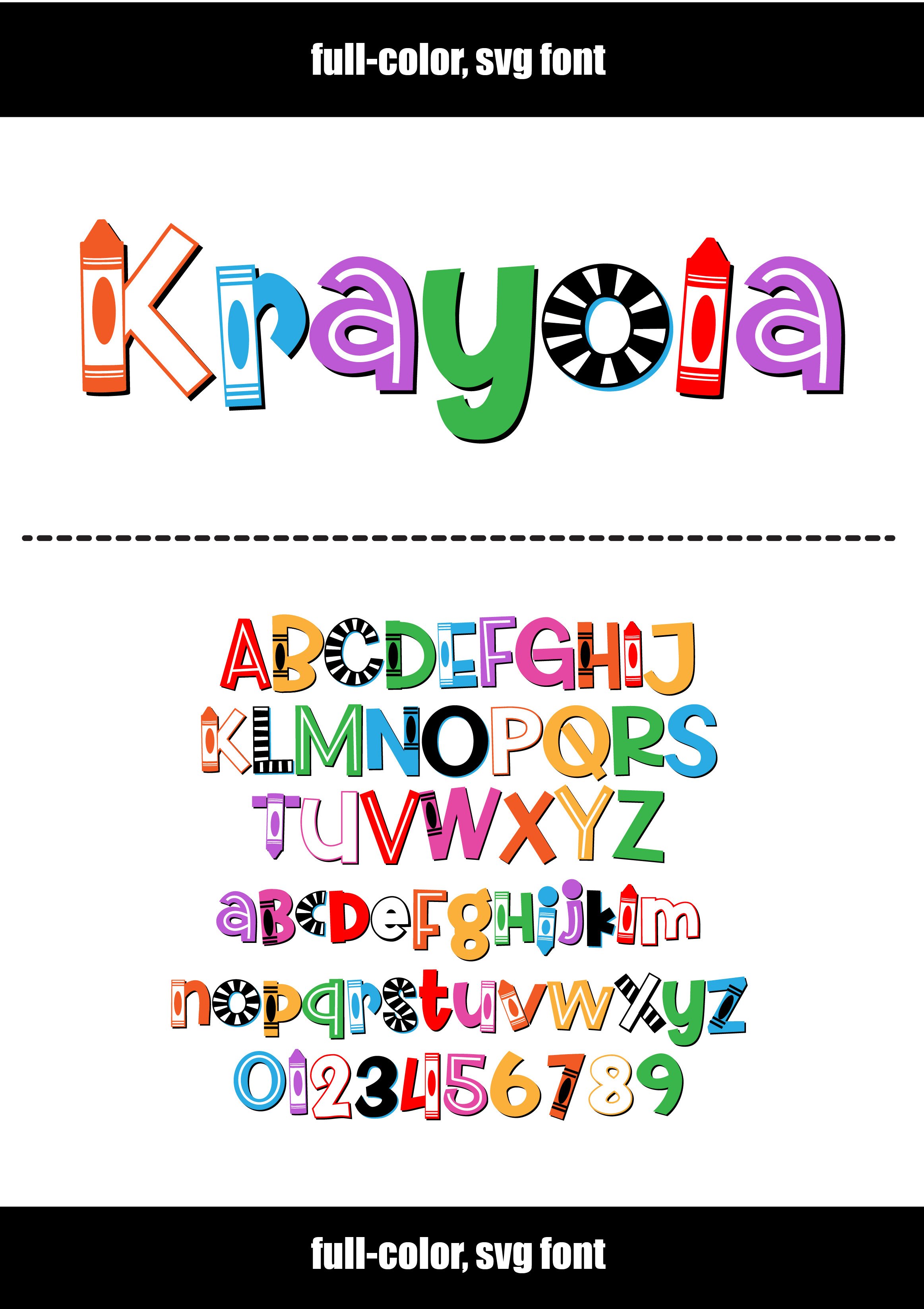 Full Color SVG school and teacher font