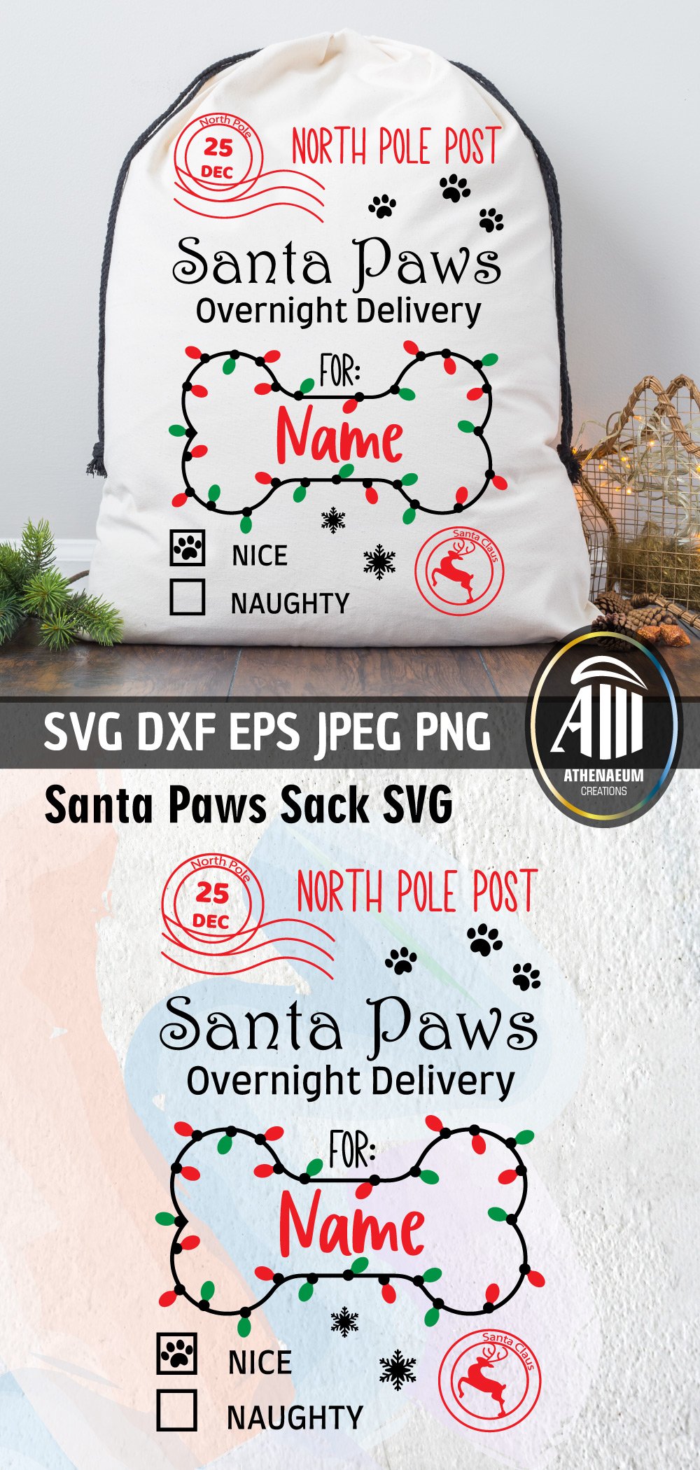 Santa Sack for Pet| Santa Paws SVG| Special Delivery SVG