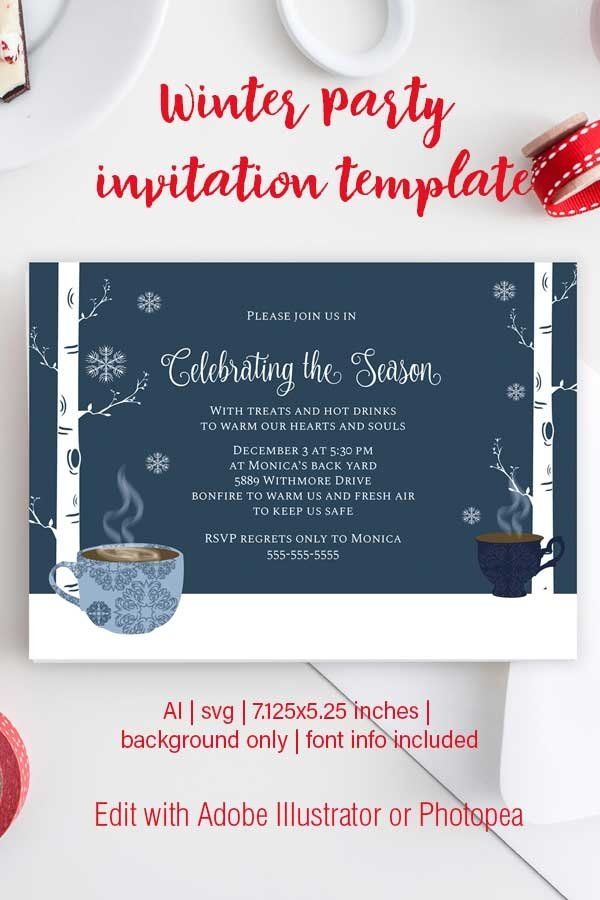 Winter Christmas party Invitation template