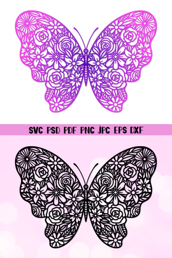 Beautiful Intricate Butterfly Design - SVG