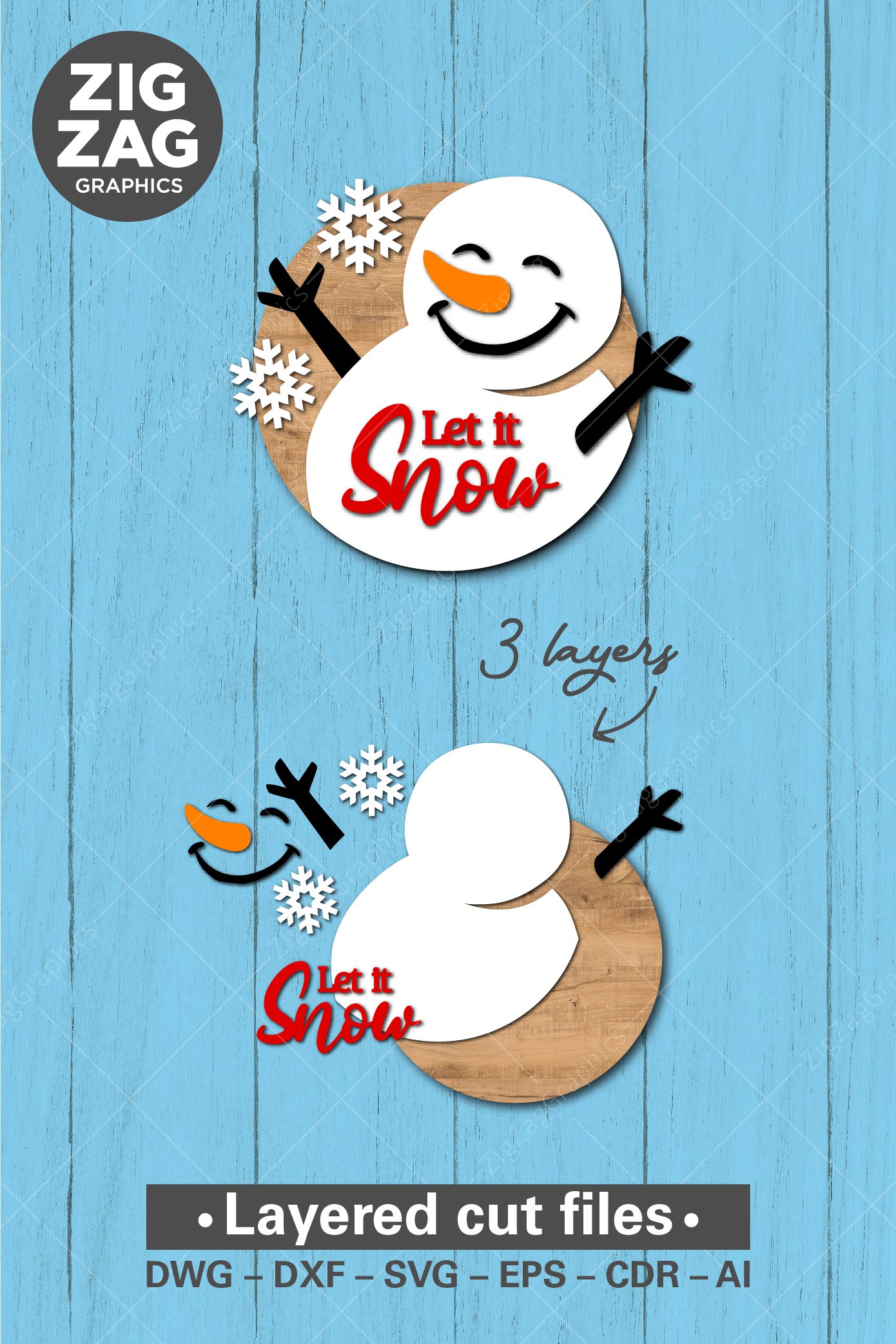 3D Layered Christmas sign svg cut file