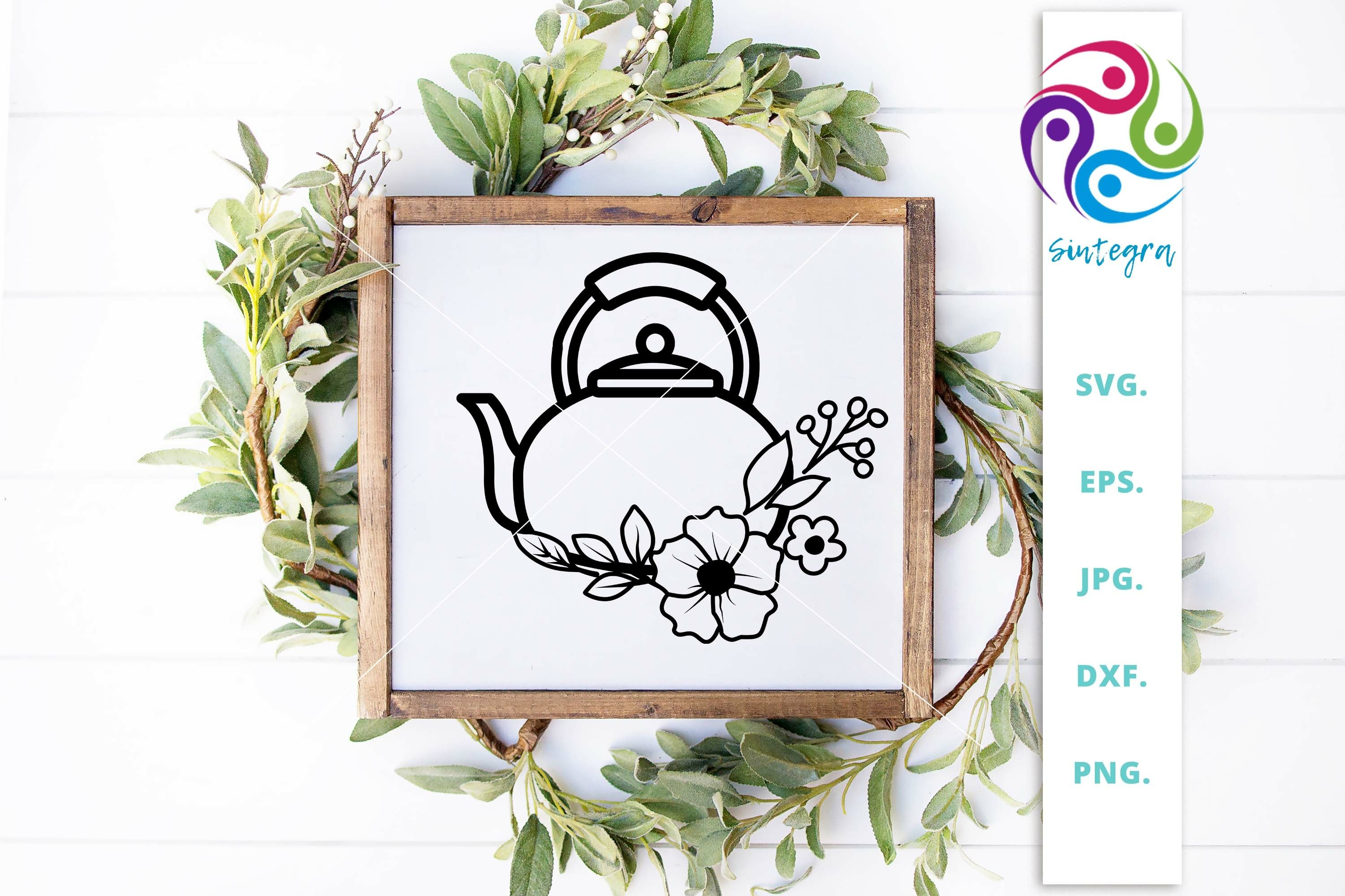 Floral Tea Pot SVG File