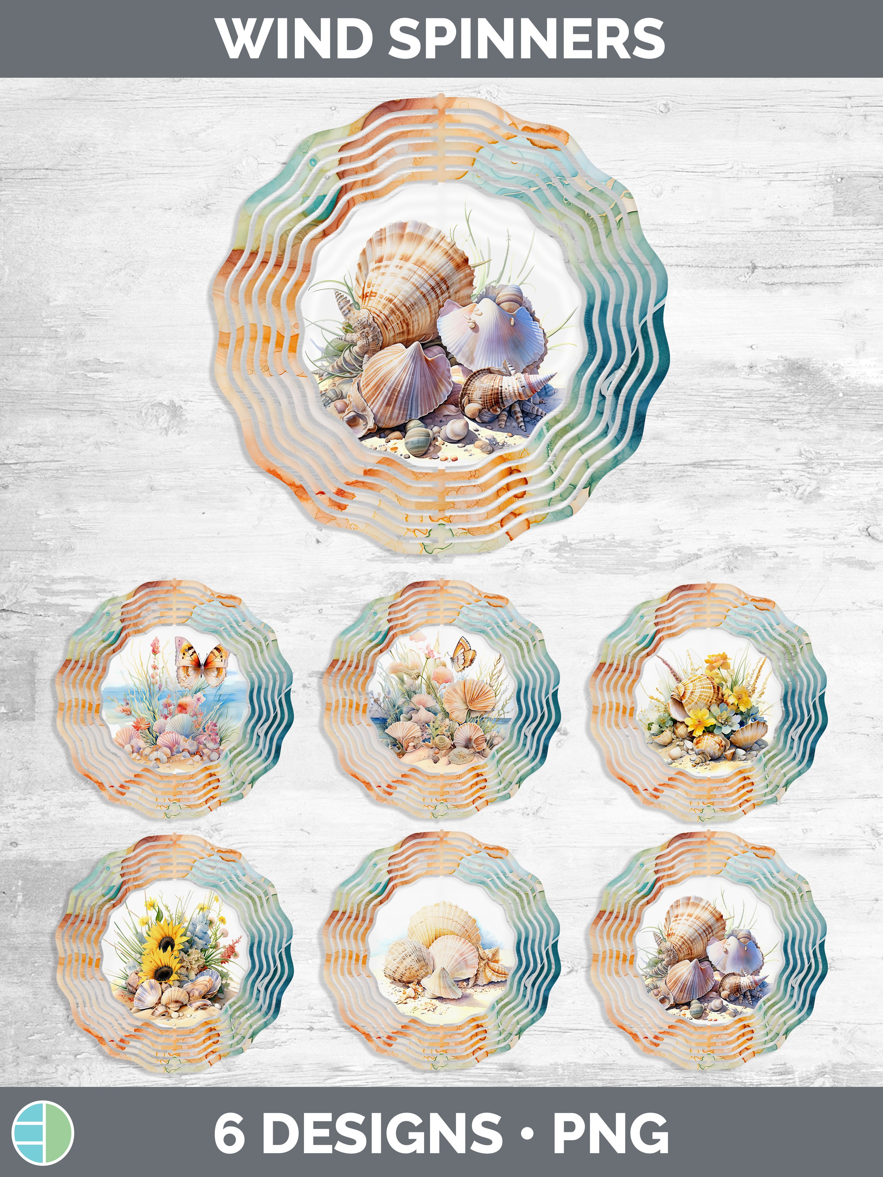Pretty Seashells Wind Spinner | Bundle Spinner Designs