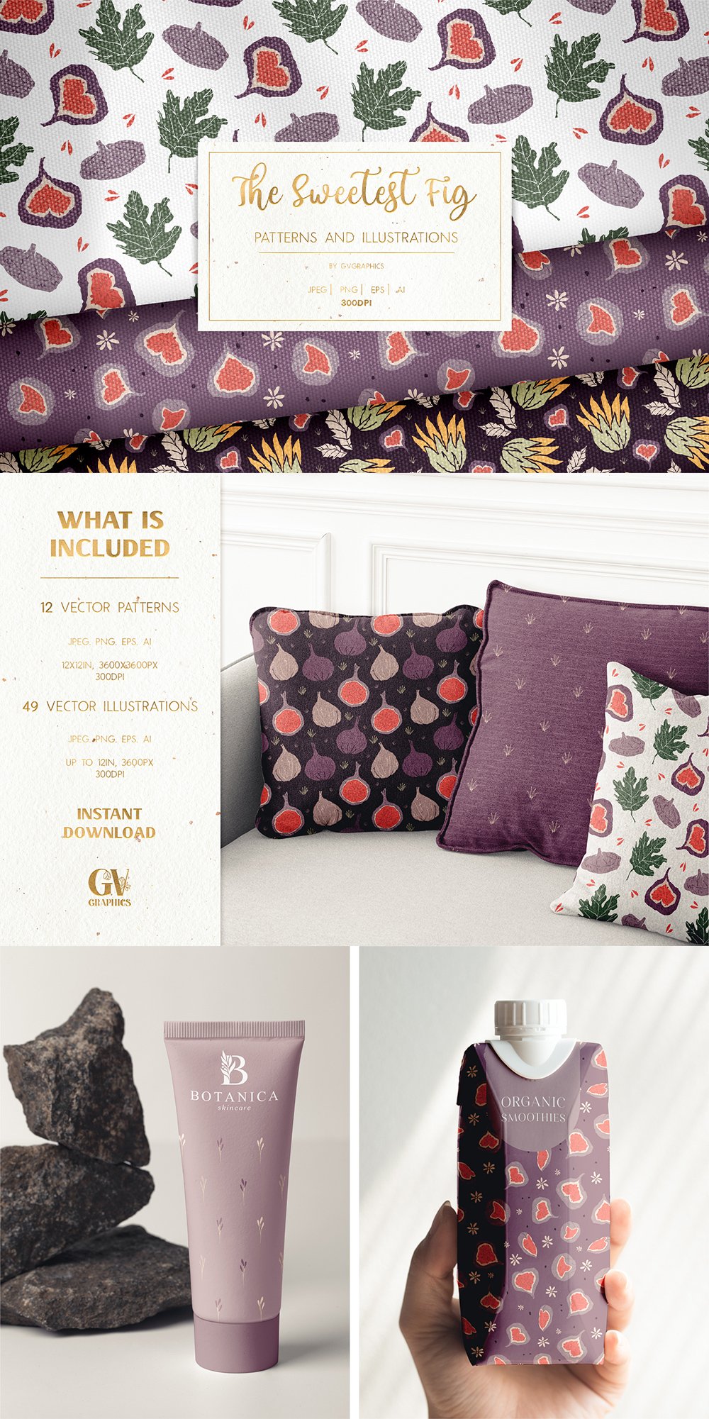 The Sweetest Fig Patterns and Illustrations