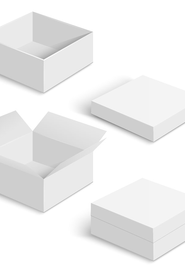 White square box vector templates set