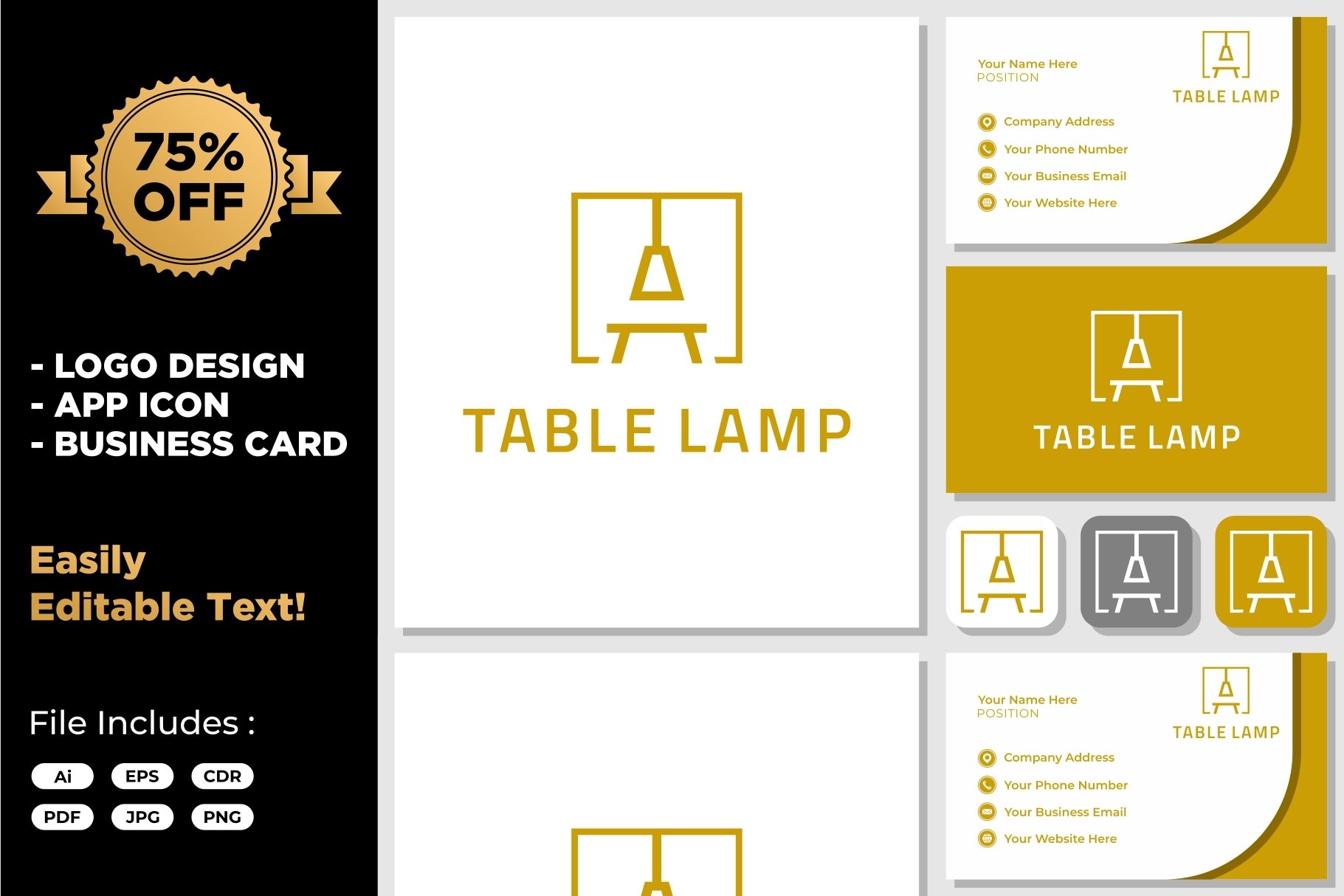 Furniture Table Lamp Logo Design
