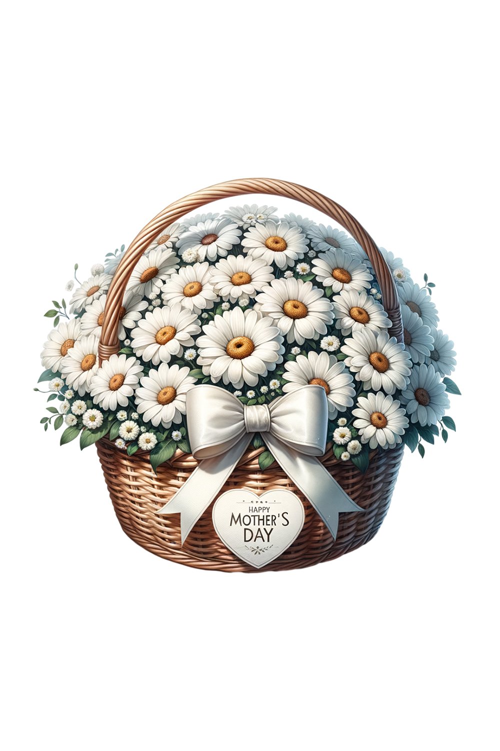 Daisy Florals Basket, Mothers Day Clipart sublimation