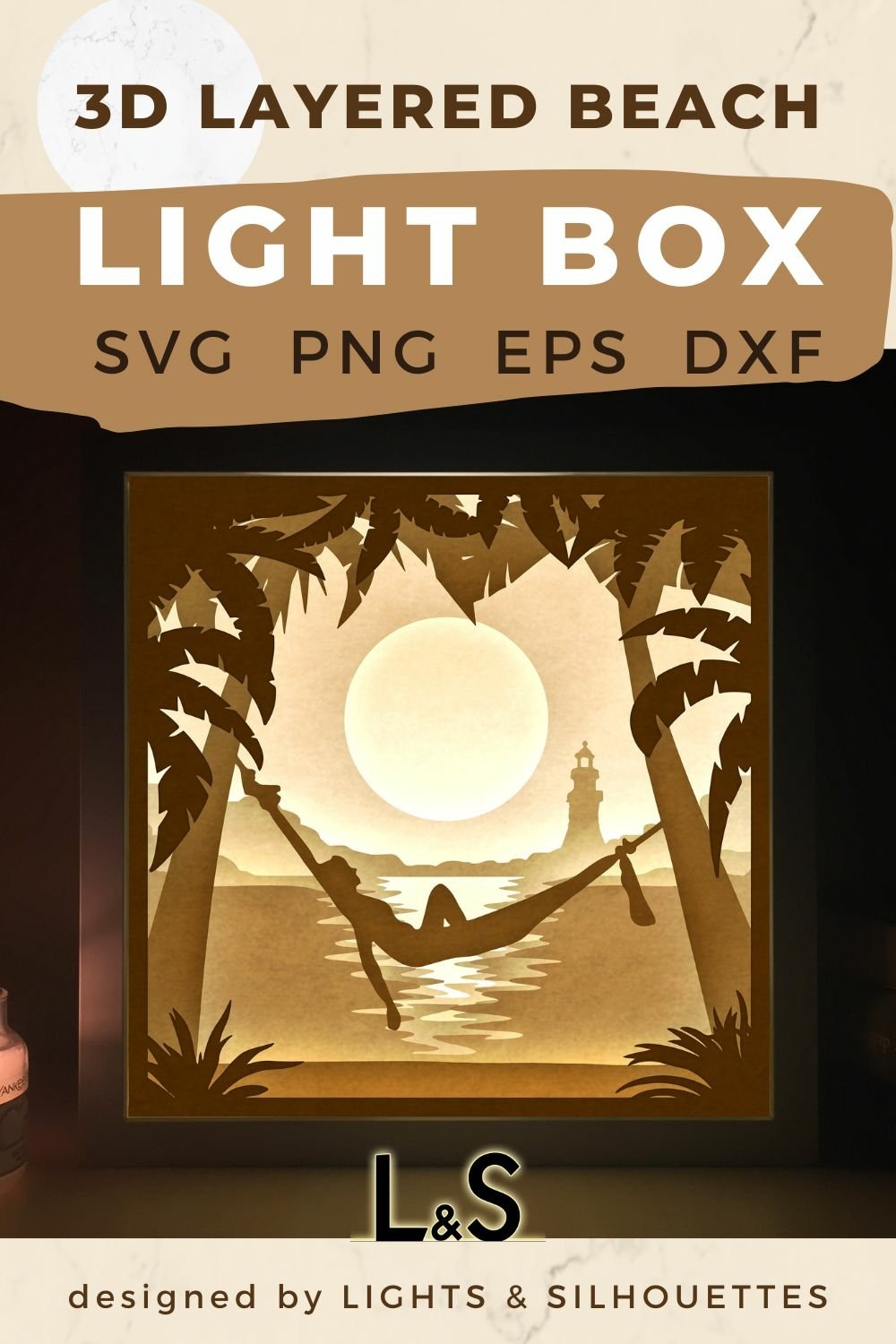 Beach Shadow Box Svg | Summer Lightbox