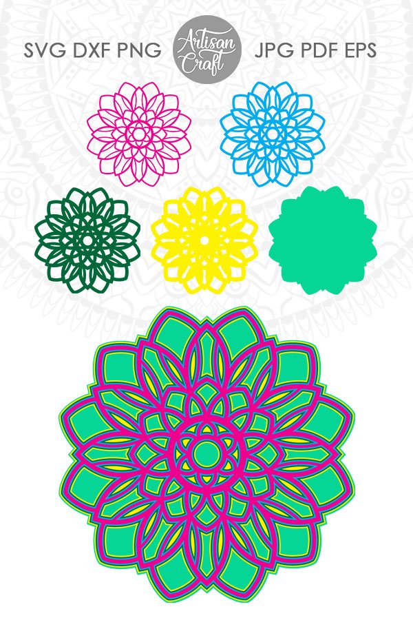 3d layered mandala, Layered mandala SVG, Cricut projects