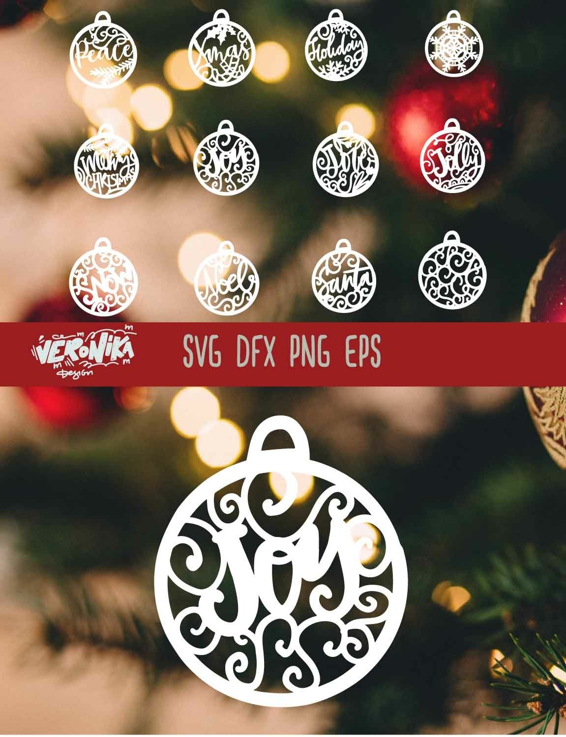 Christmas Ornament Bauble SVG, 12 designs