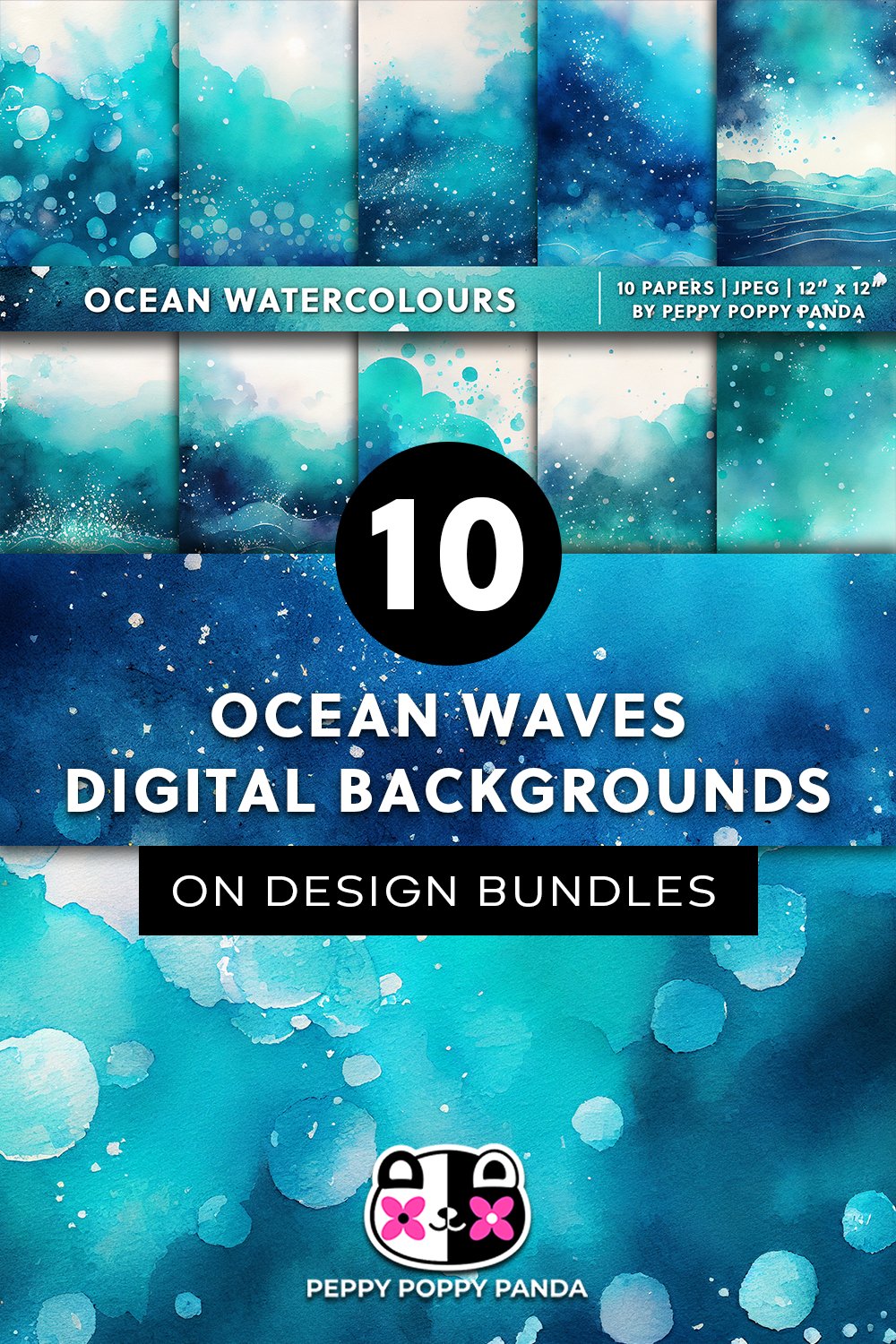 Ocean Waves Background Textures - 10 Digital Papers