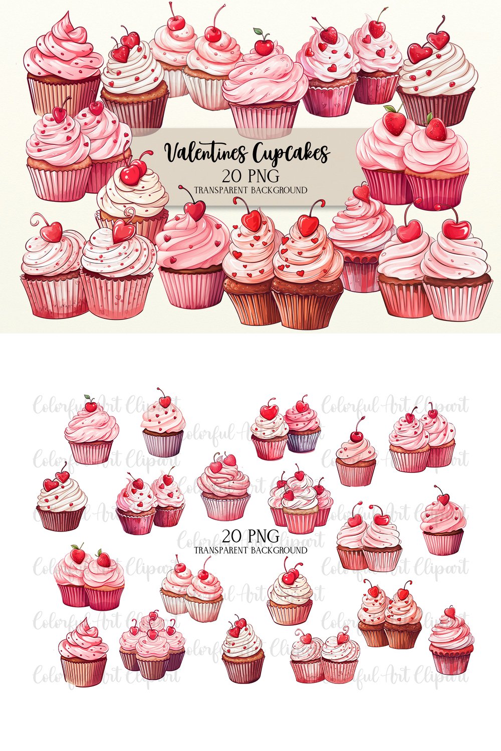 Valentines Cupcakes Clipart