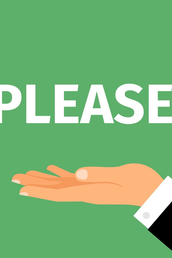 Please motivation poster with hand