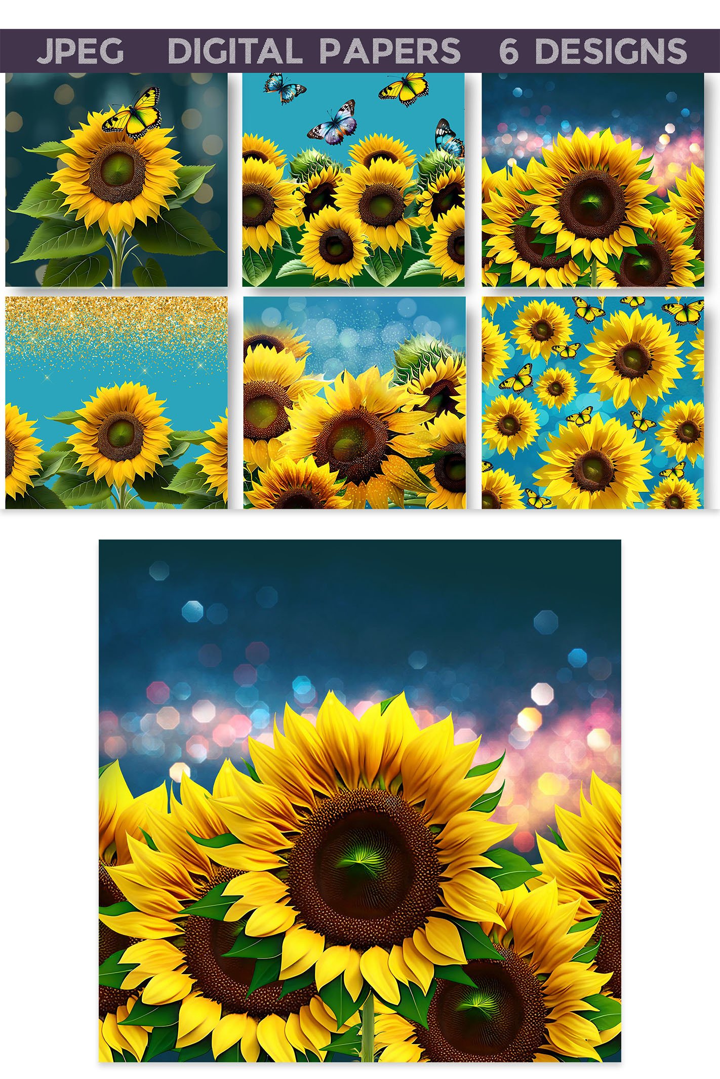 Digital Papers Sunflowers | Sunflowers Background