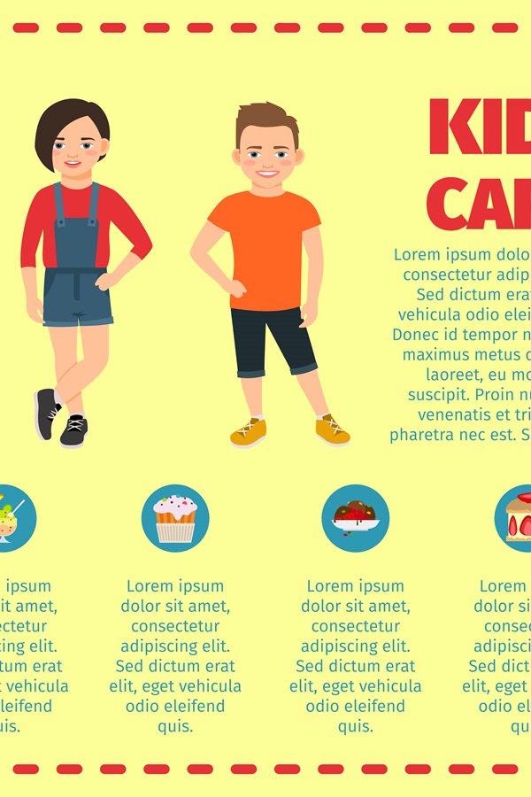 Kids card template for infographic