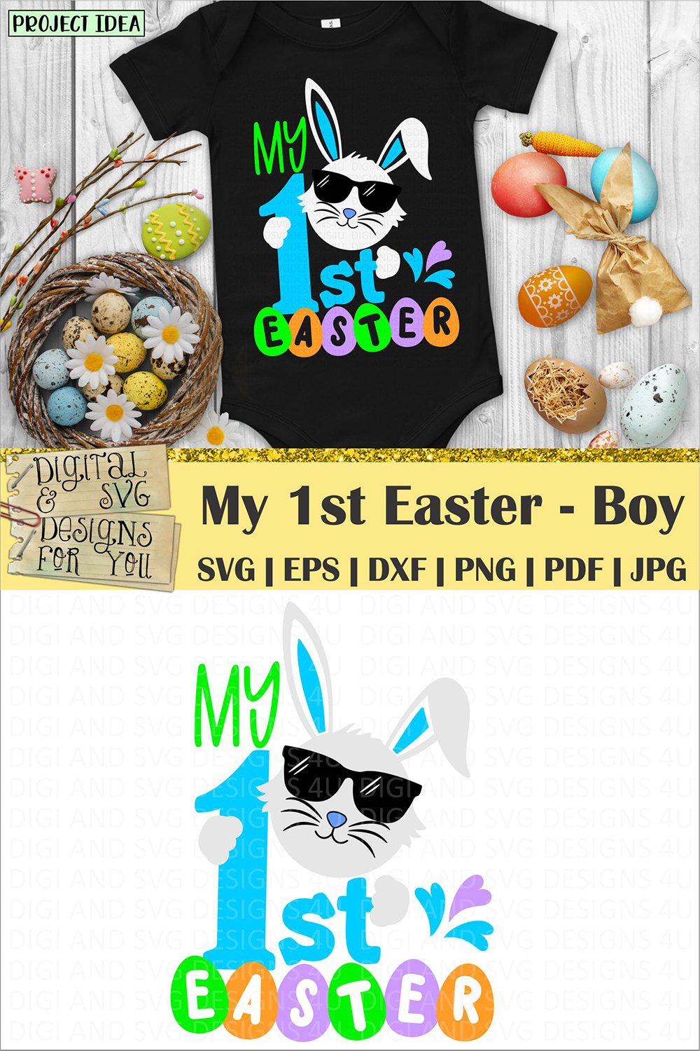 My 1st Easter SVG | Boy First Easter | Easter Bunny SVG