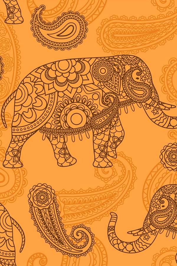 Indian elephant seamless pattern (767296)