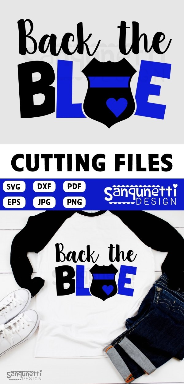 Back the Blue - Thin Blue Line Police Support SVG