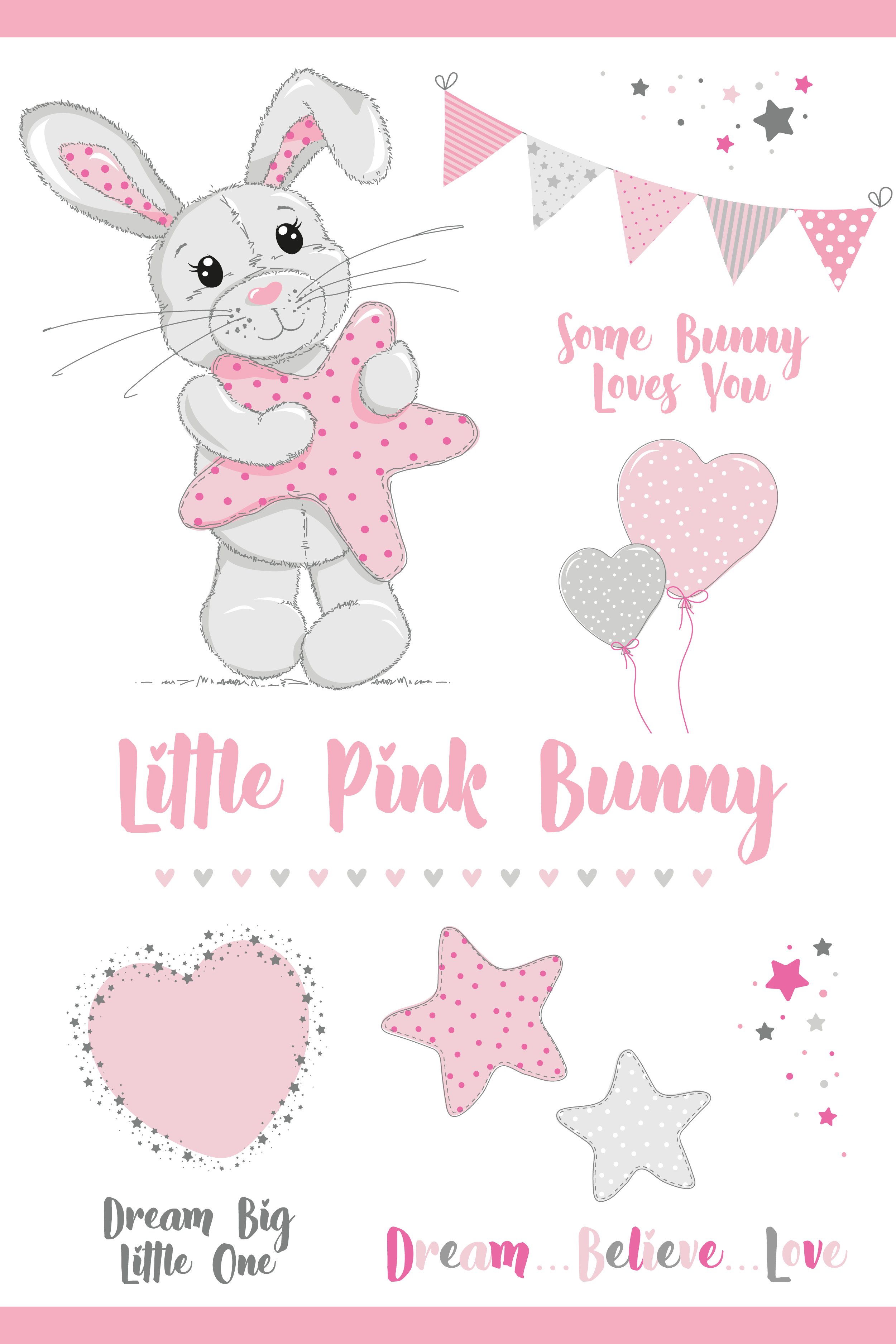 Baby Bunny Pink CLIPART