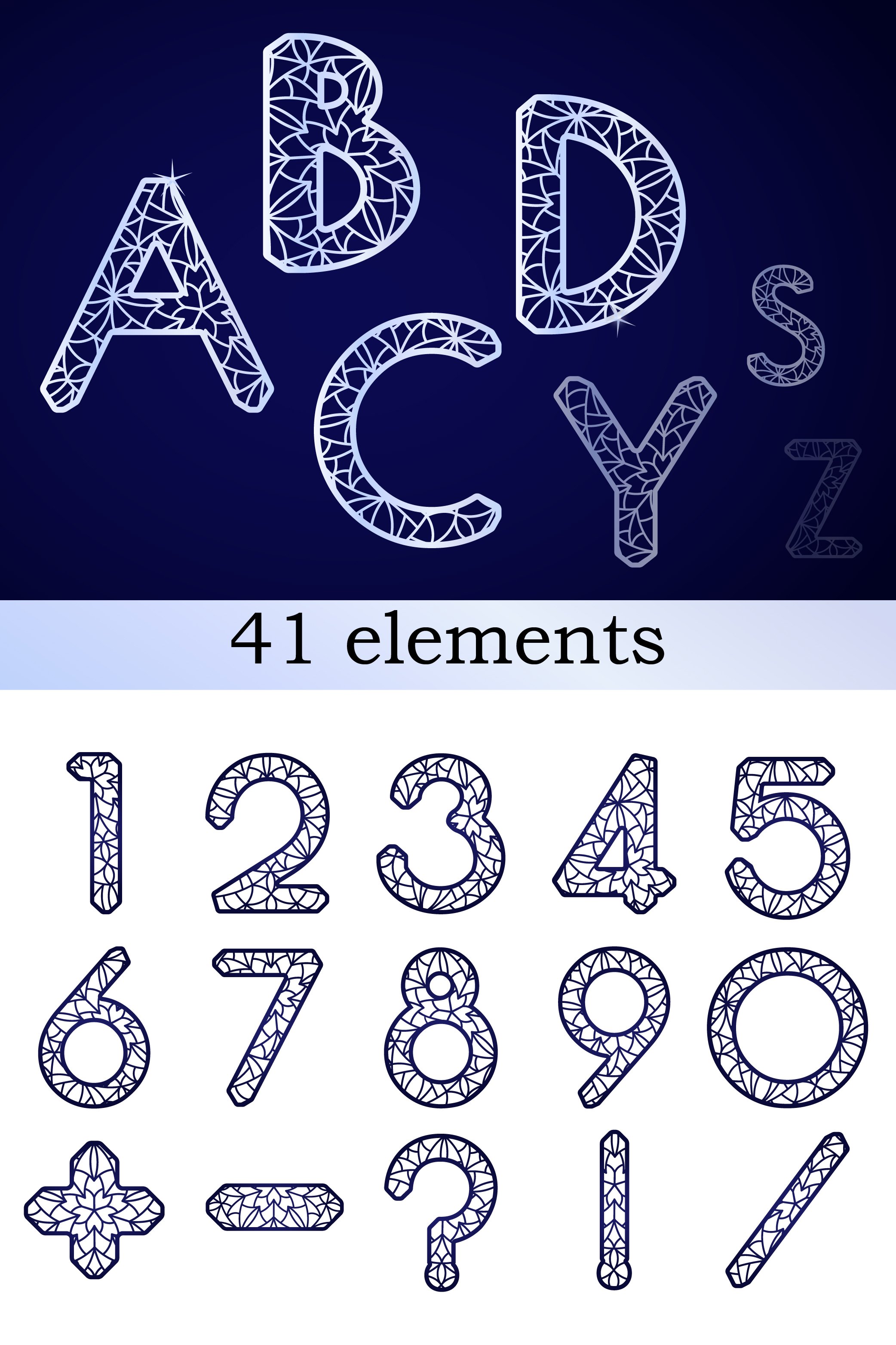 Decorative letters and numbers