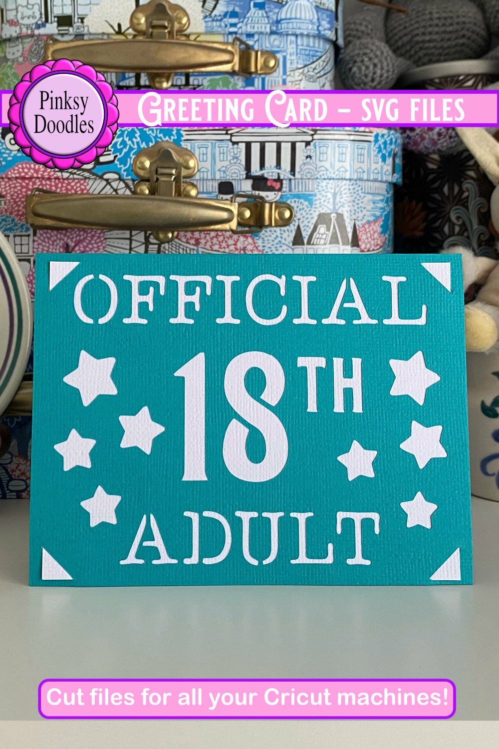 official adult 18th birthday paper cut card svg cut files