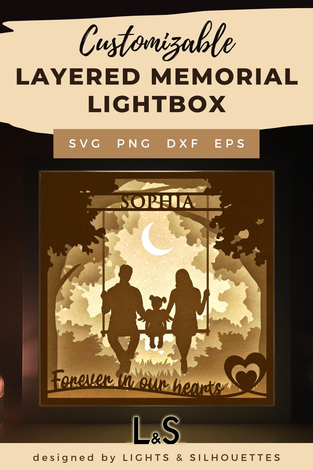 Personalized Svg Memorial Shadow Box | Paper Cut Light Box
