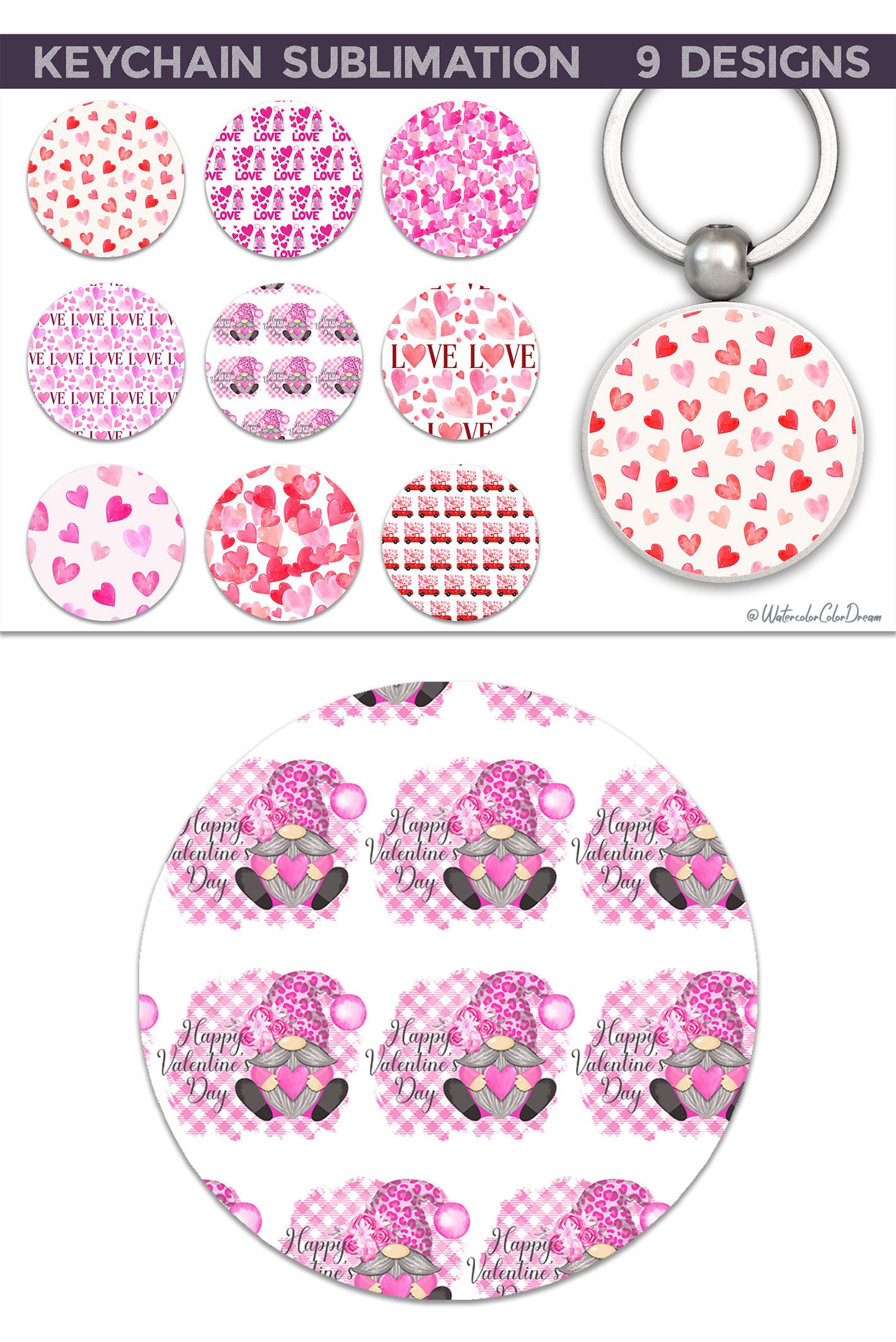 Valentinea Day Keychain Bundle | Valentine Key Keychain PNG