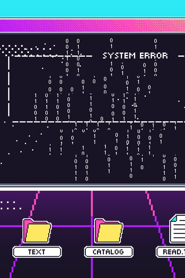 Vaporwave 80s interface screen. Retro terminal or old comput