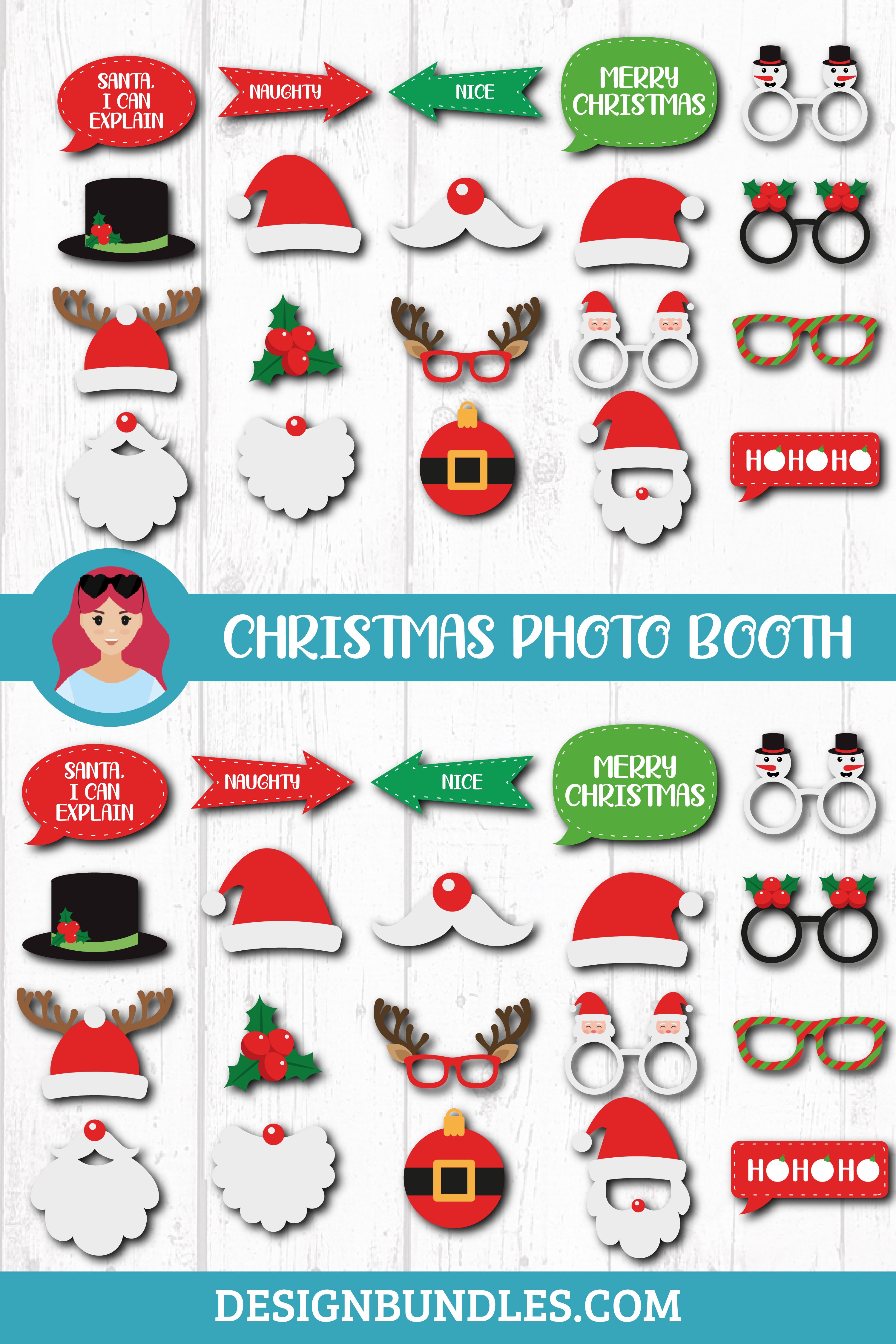 Christmas photo booth bundle, New Year party photo booth
