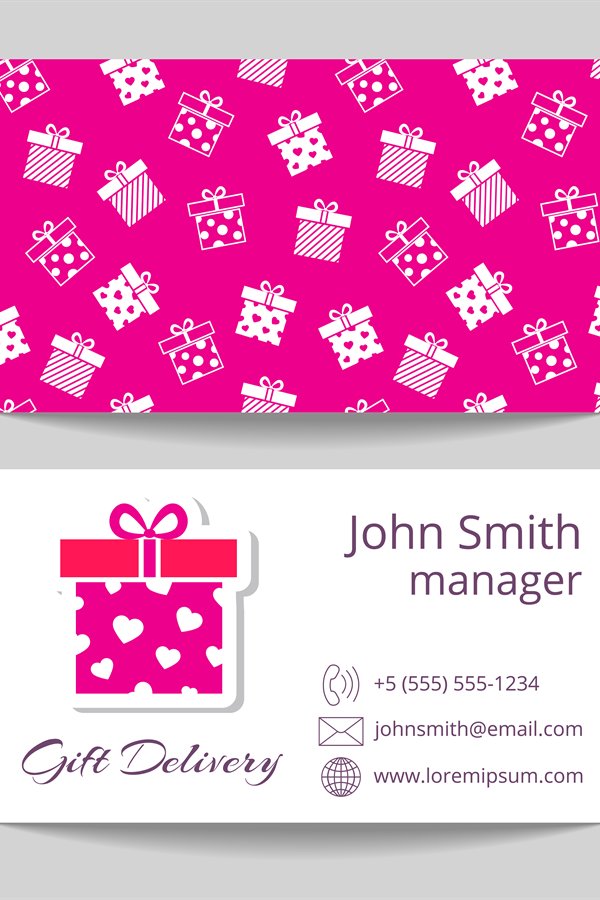Gift delivery service business card template