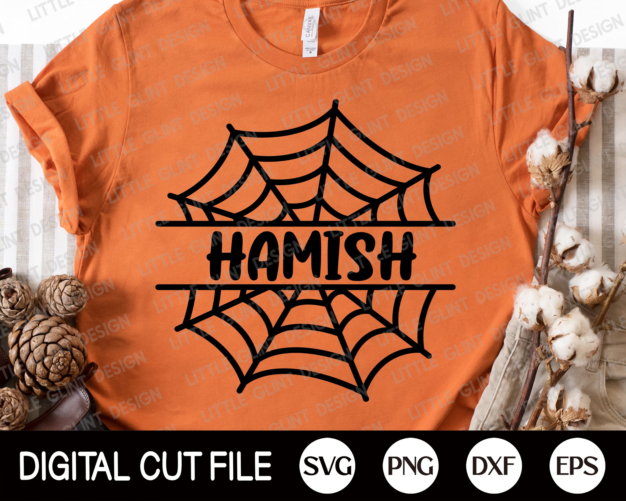 Spiderweb Monogram Svg, Halloween Svg, Spider Name Frame