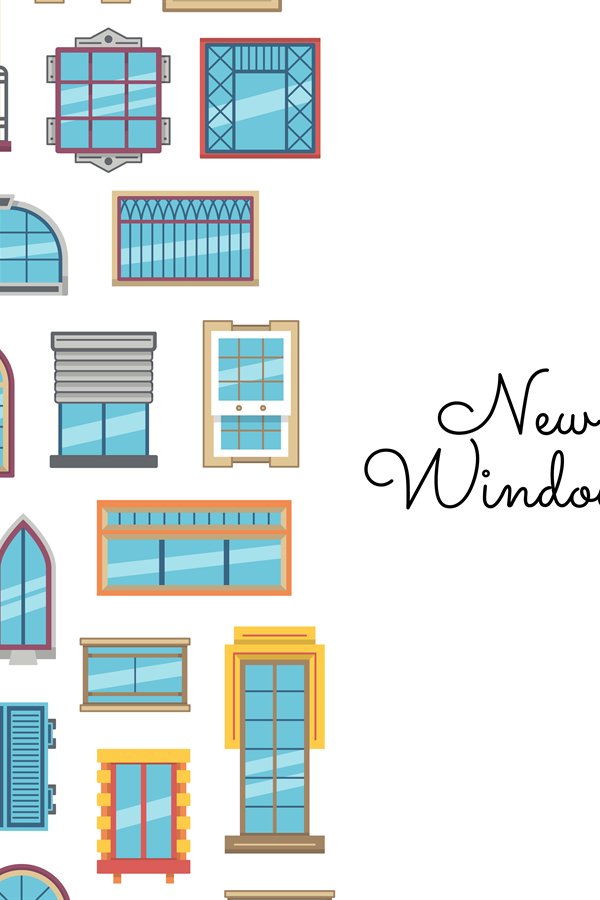 Vector window flat with place for text illustration