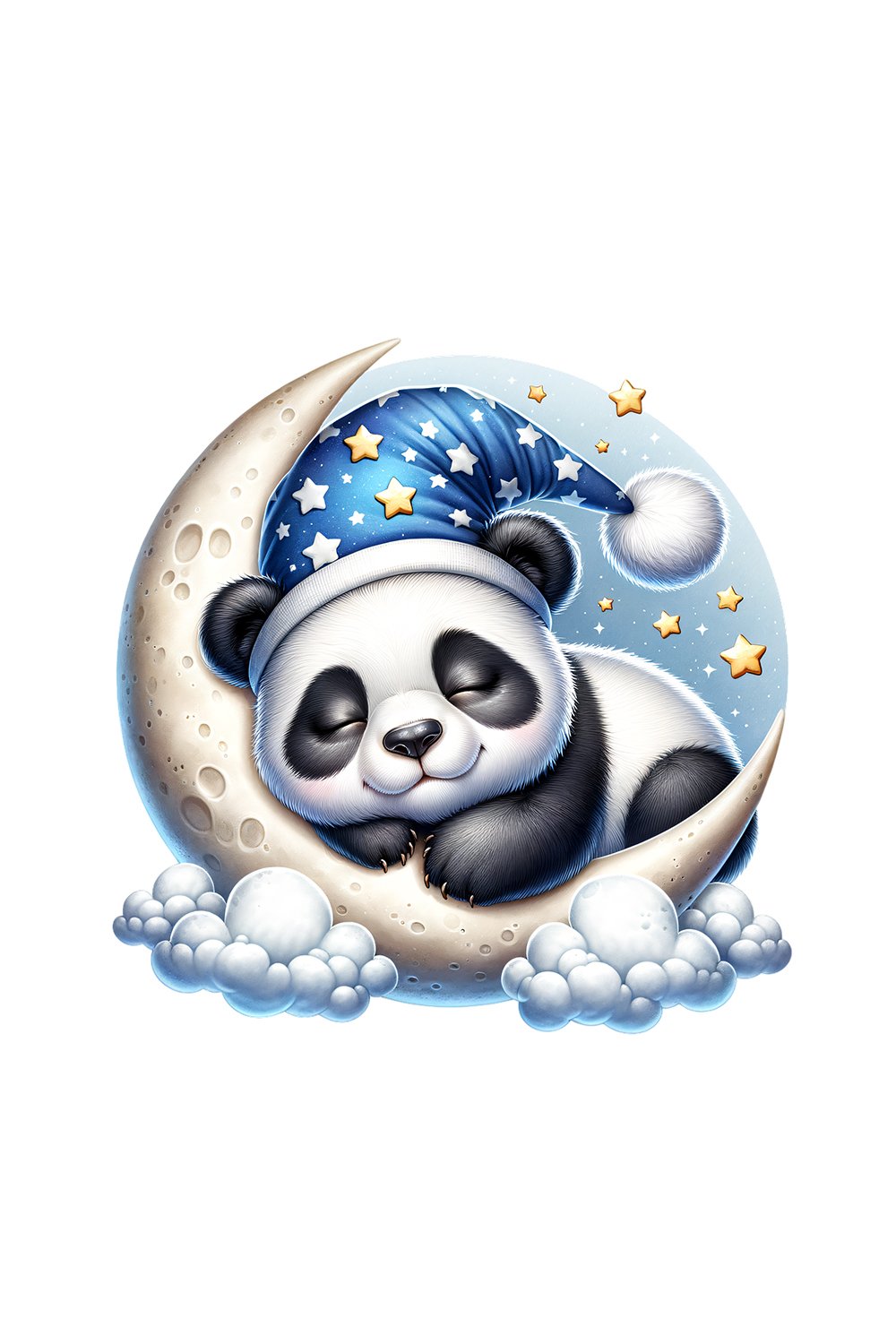Panda Sleeping on the moon Clipart, Animals (3512105)