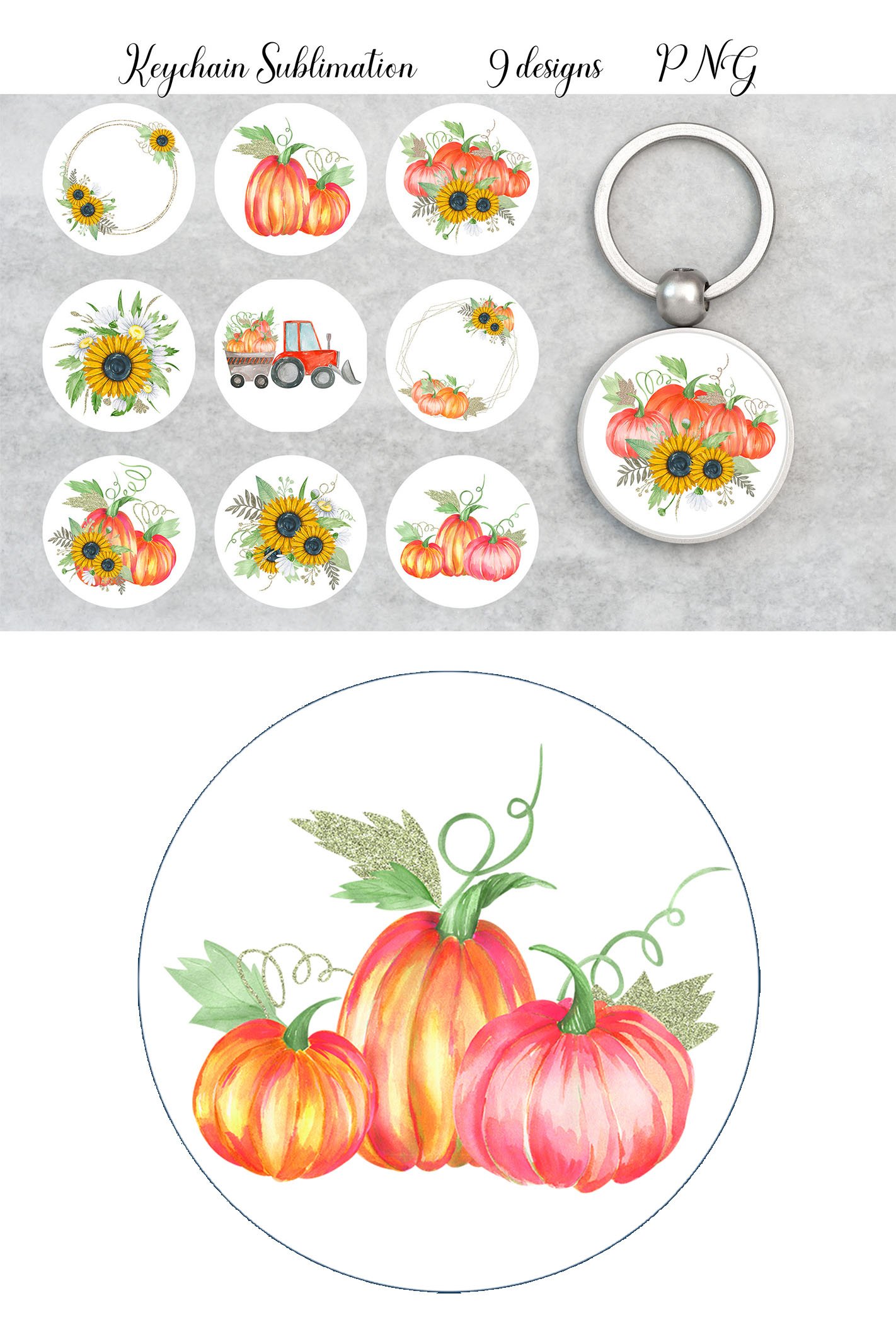 Fall Keychain PNG |Keychain Sublimation Design