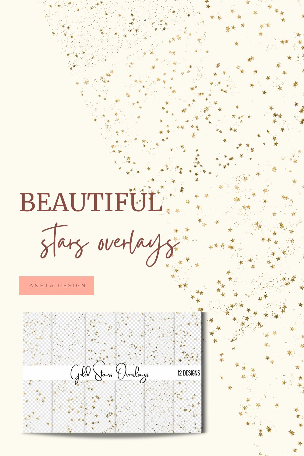 Gold Glitter Stars Overlays (2489249)