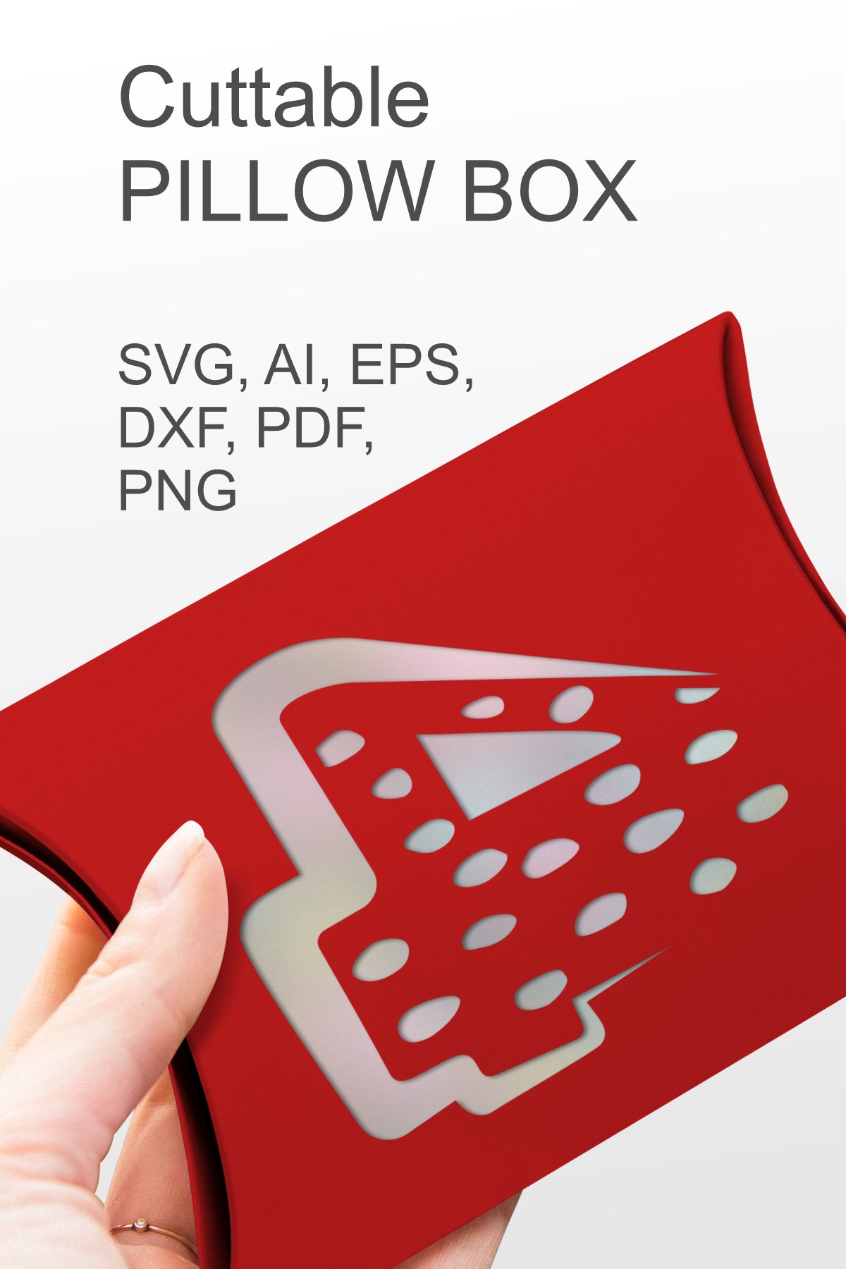 Number 4 Pillow Favor Box Paper Cut Template SVG