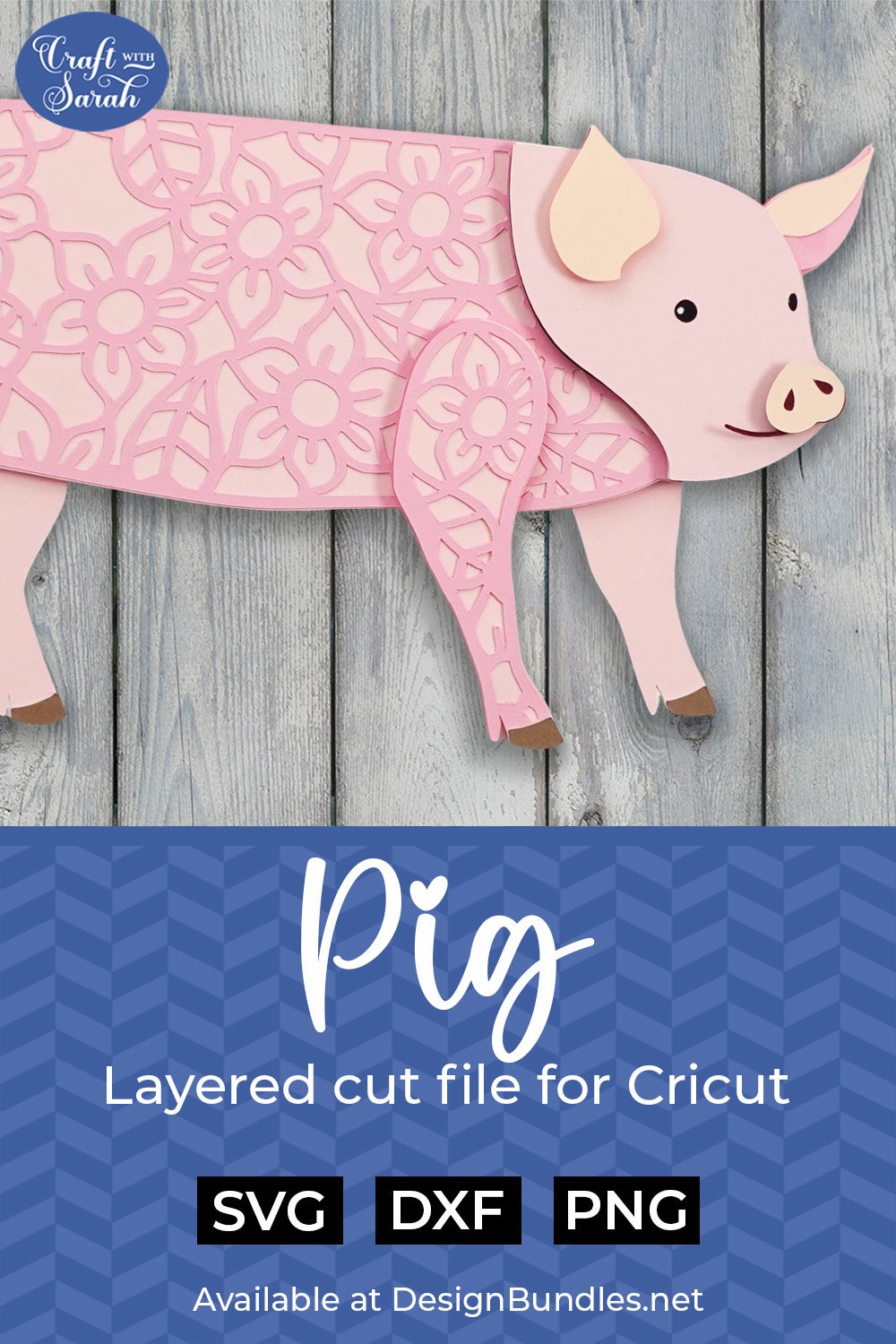 Pig SVG | 3D Layered Pig SVG | Cute Pig SVG