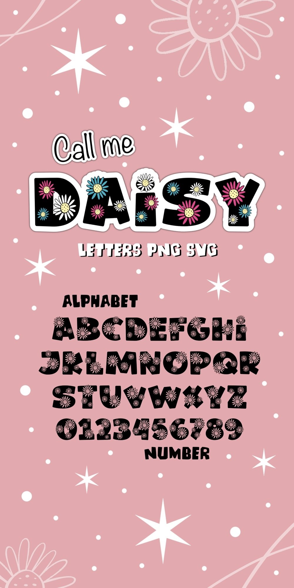 Call Me Daisy Letters PNG SVG
