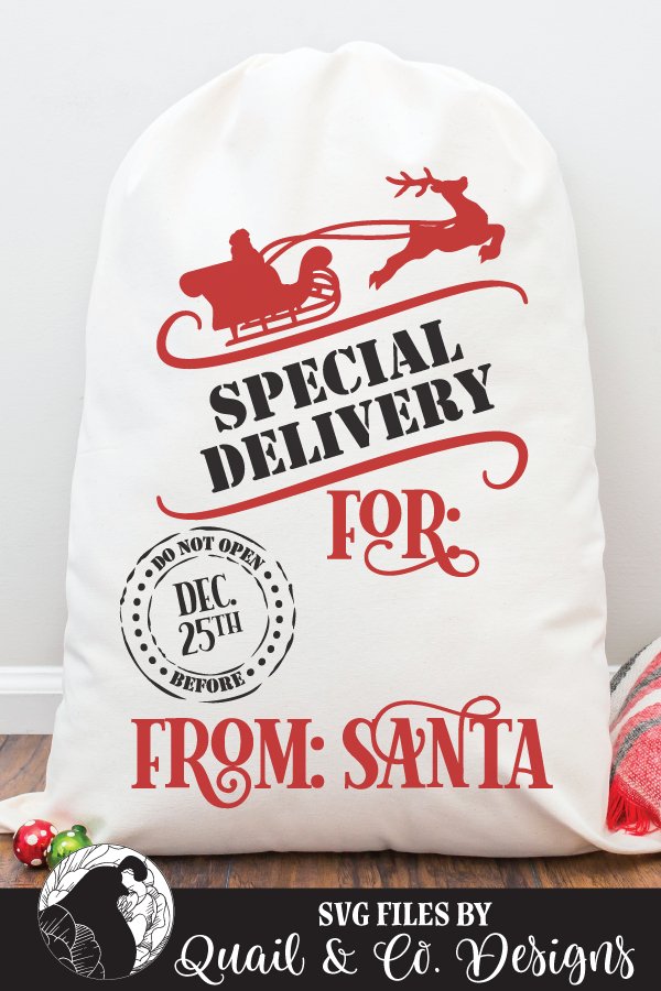 Santa Sack SVG, Christmas Gift Bag SVG