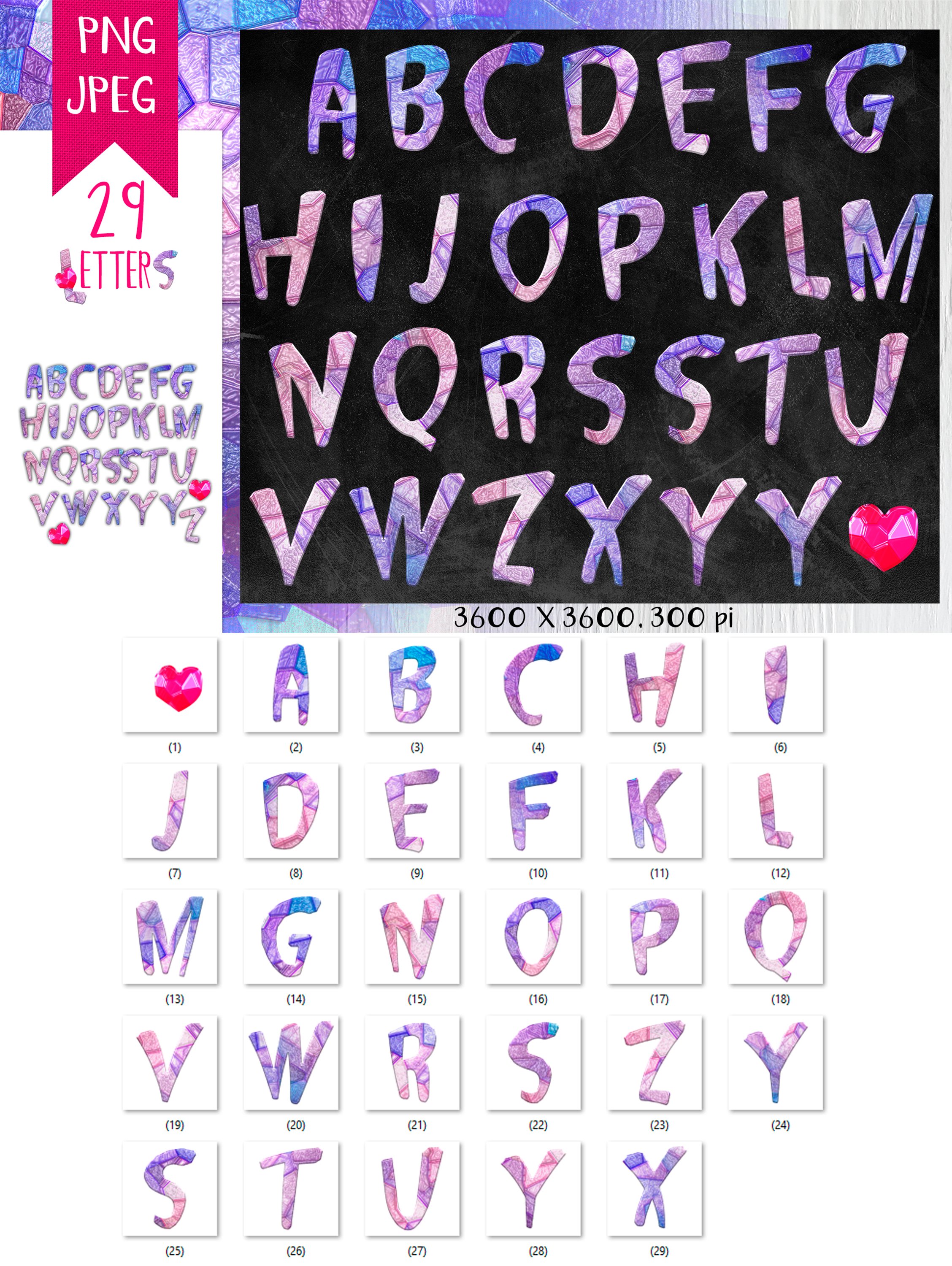 29 LETTERS /Clipart ALPHABET. Graphics, illustration