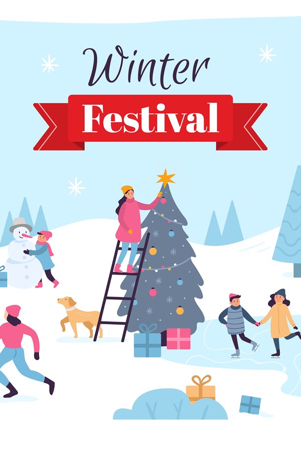 Winter festival. December holidays celebration, festive xmas