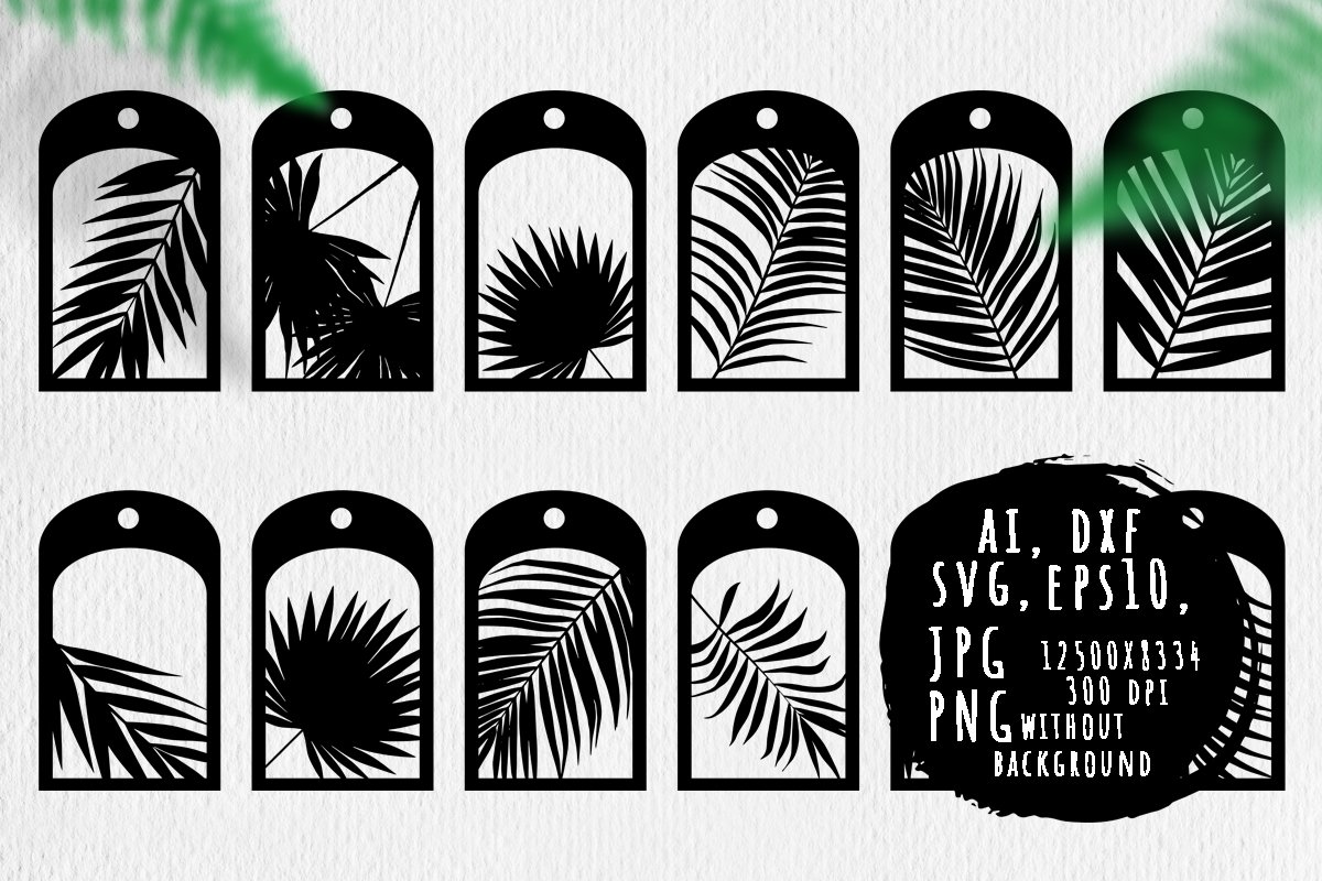 Gift tags with tropical leaves (1077024)