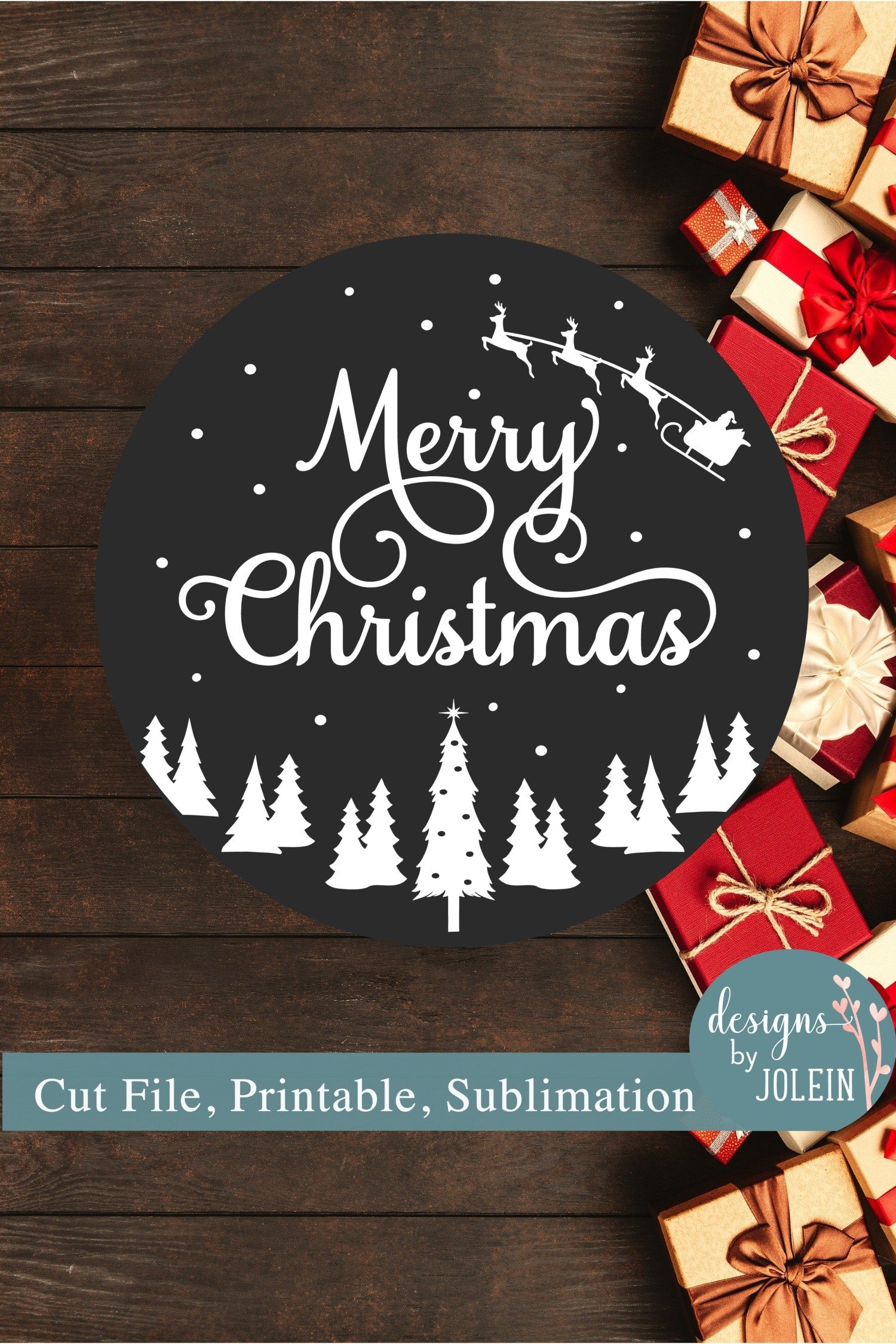 Round Christmas Santa SVG, Sublimation, Printable, Cricut