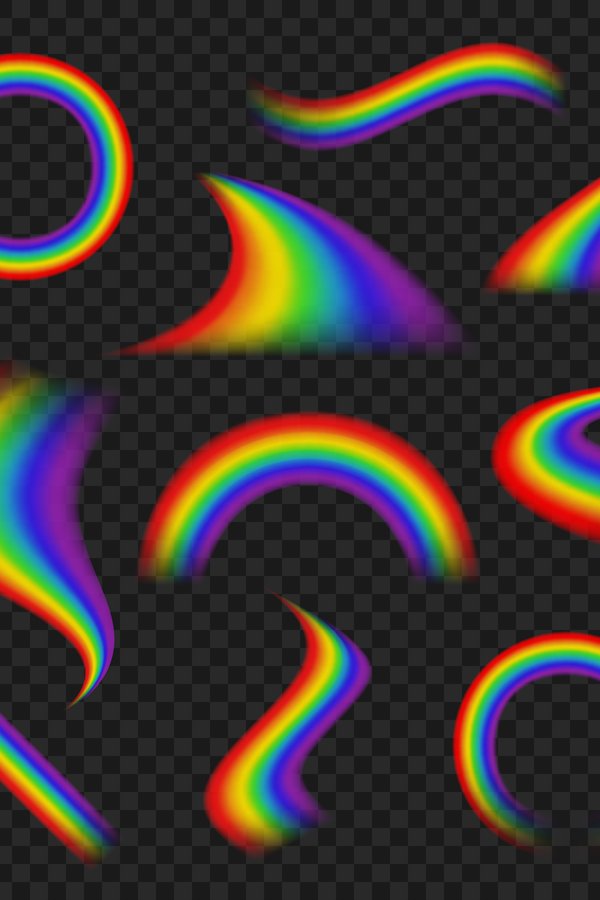 Rainbow realistic. Weather effects various colored shapes of