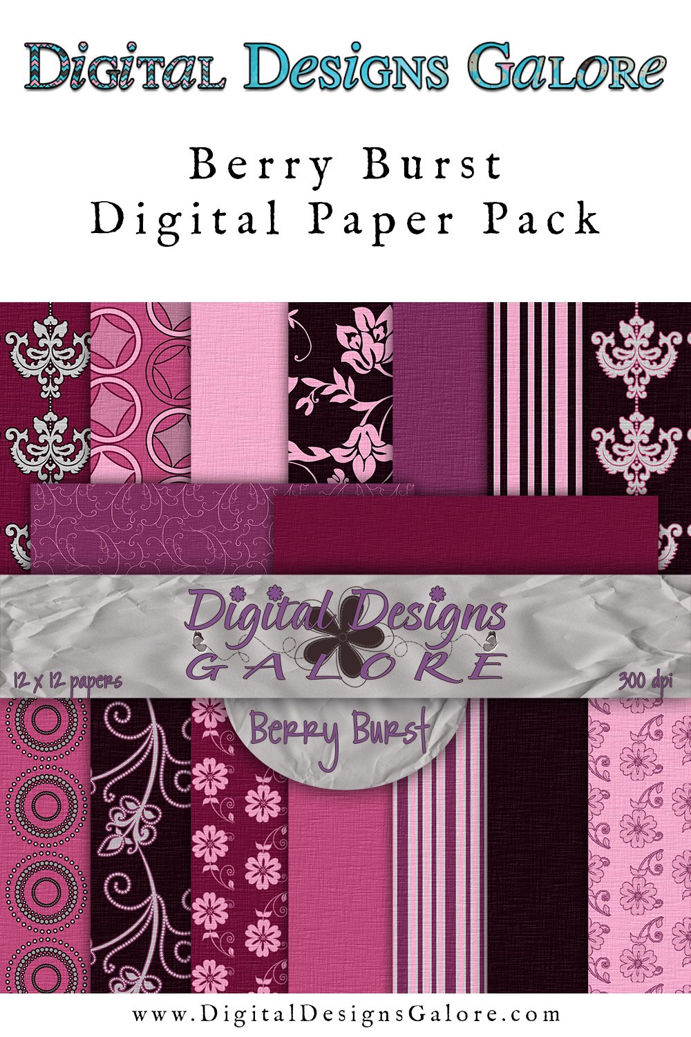 Berry Burst Digital Paper Pack