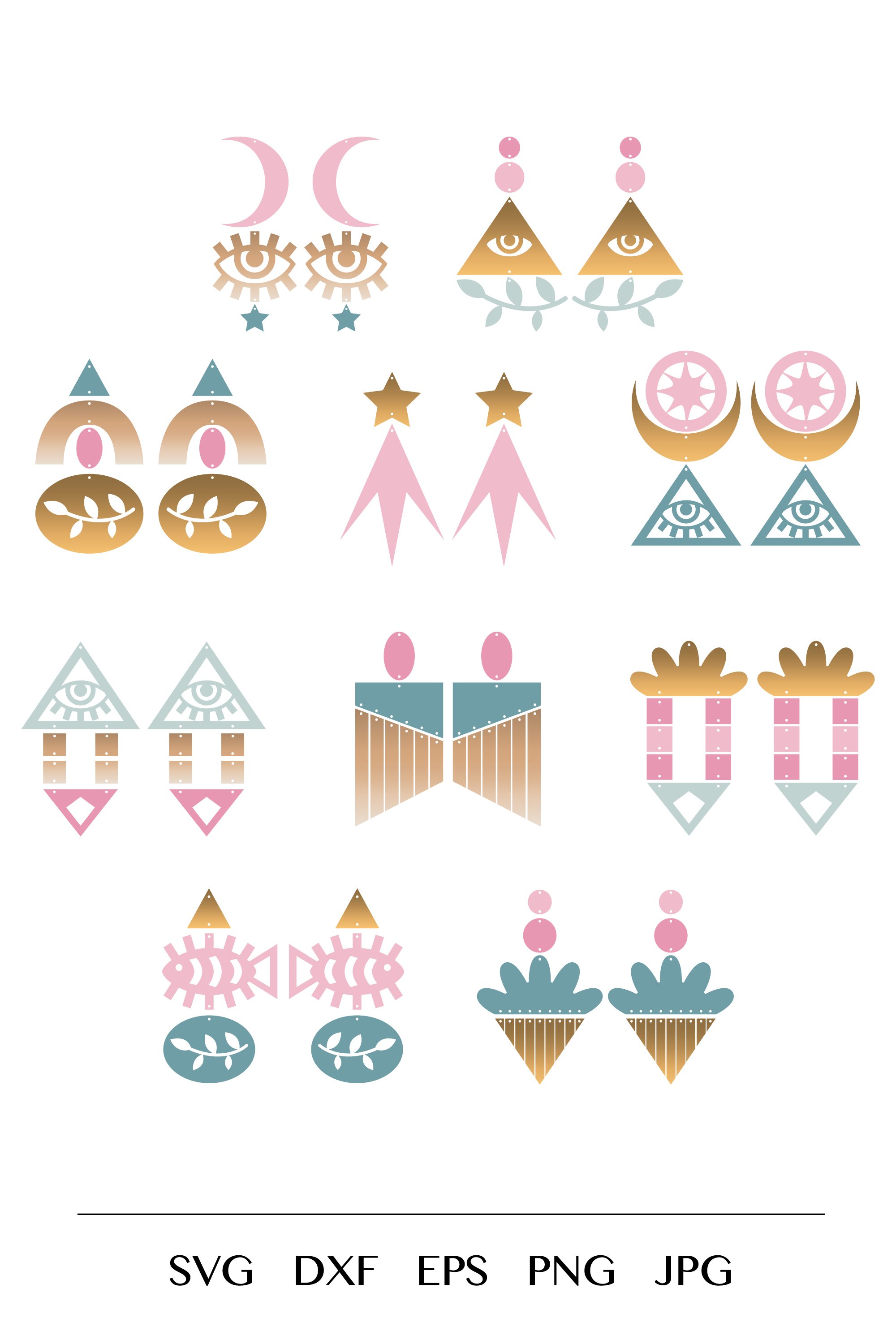Bohemian Earring SVG. Boho Earrings SVG. (1486497)