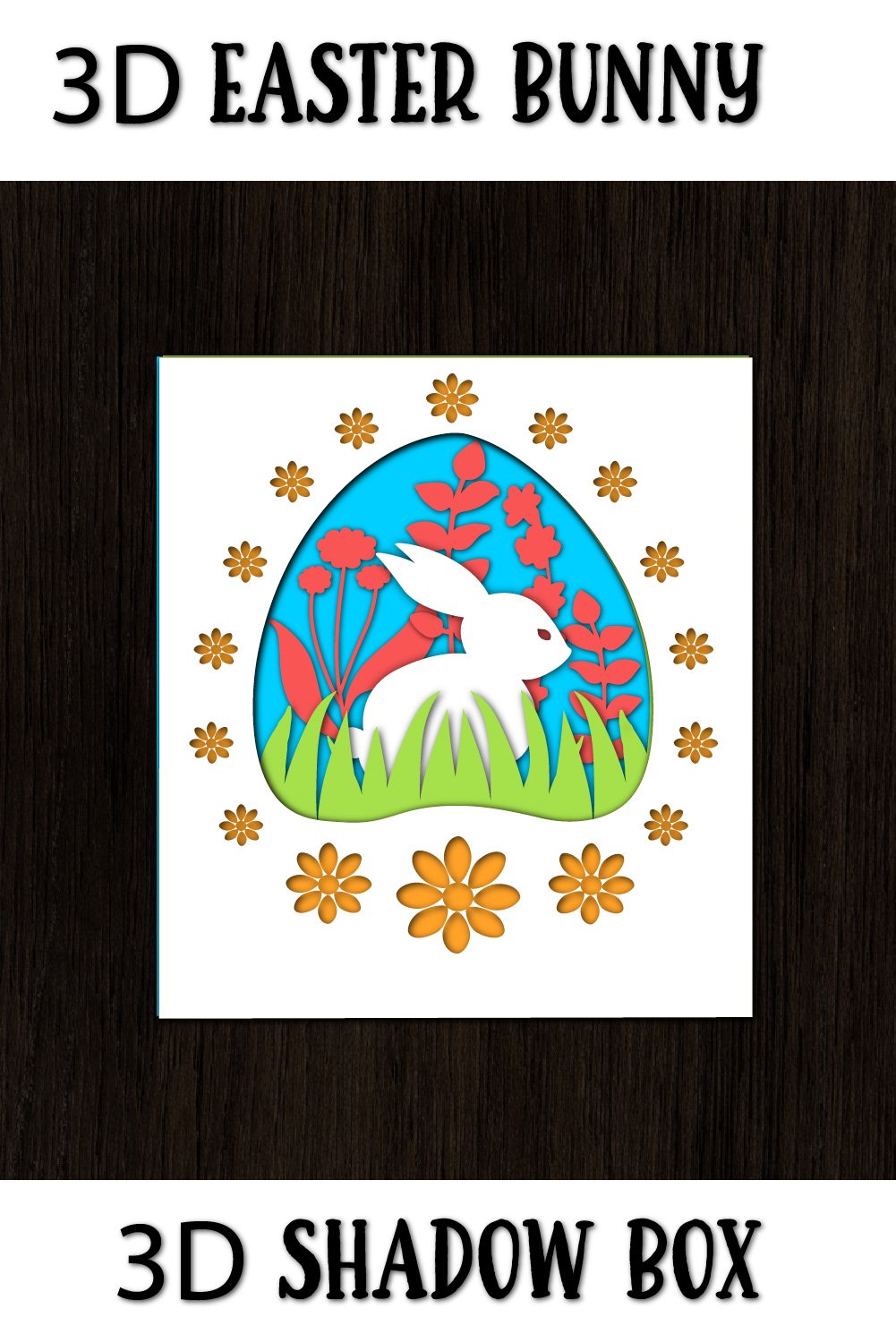 Shadow Box. Easter Bunny. 3D Layered SVG. Papercut File SVG.