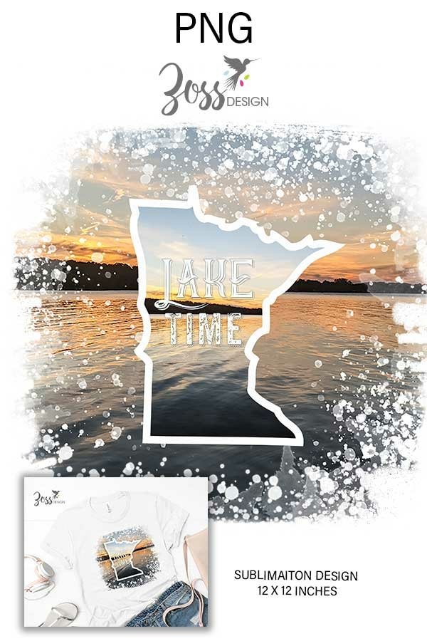 Lake Time Minnesota Sublimation Design