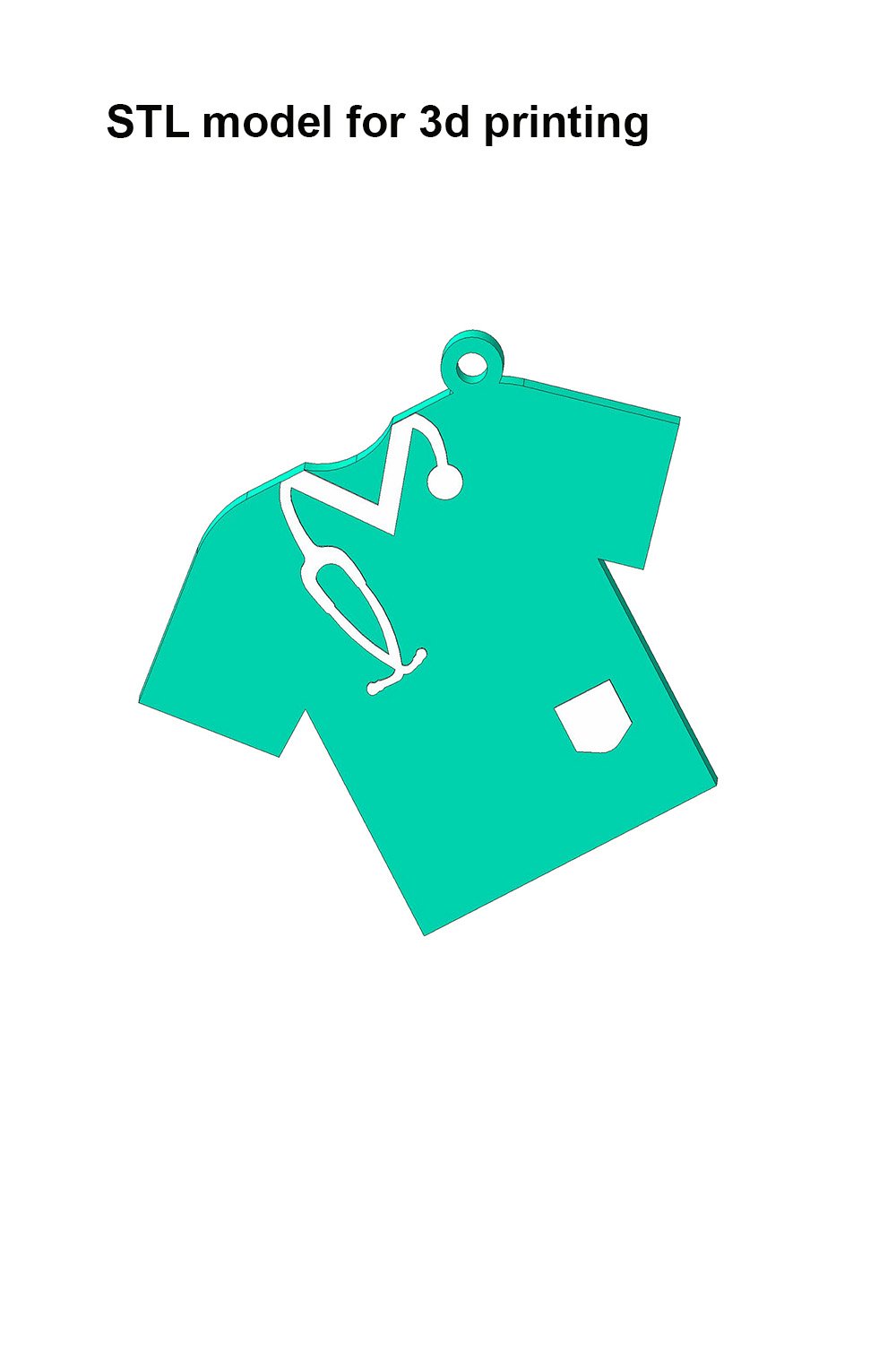 Keychain Scrubs Nurse Shirt, Stl File for 3D Printing.