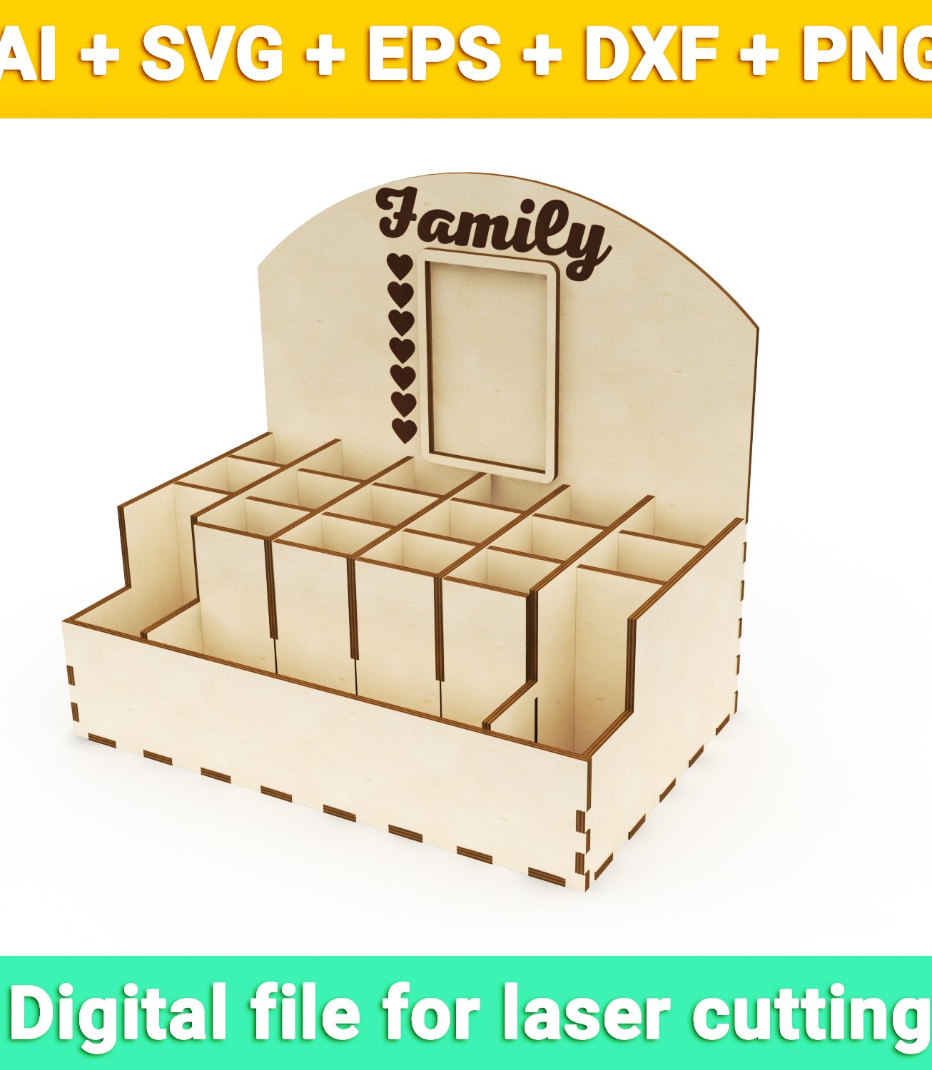 Organizer with photo vector for CNC svg vector file
